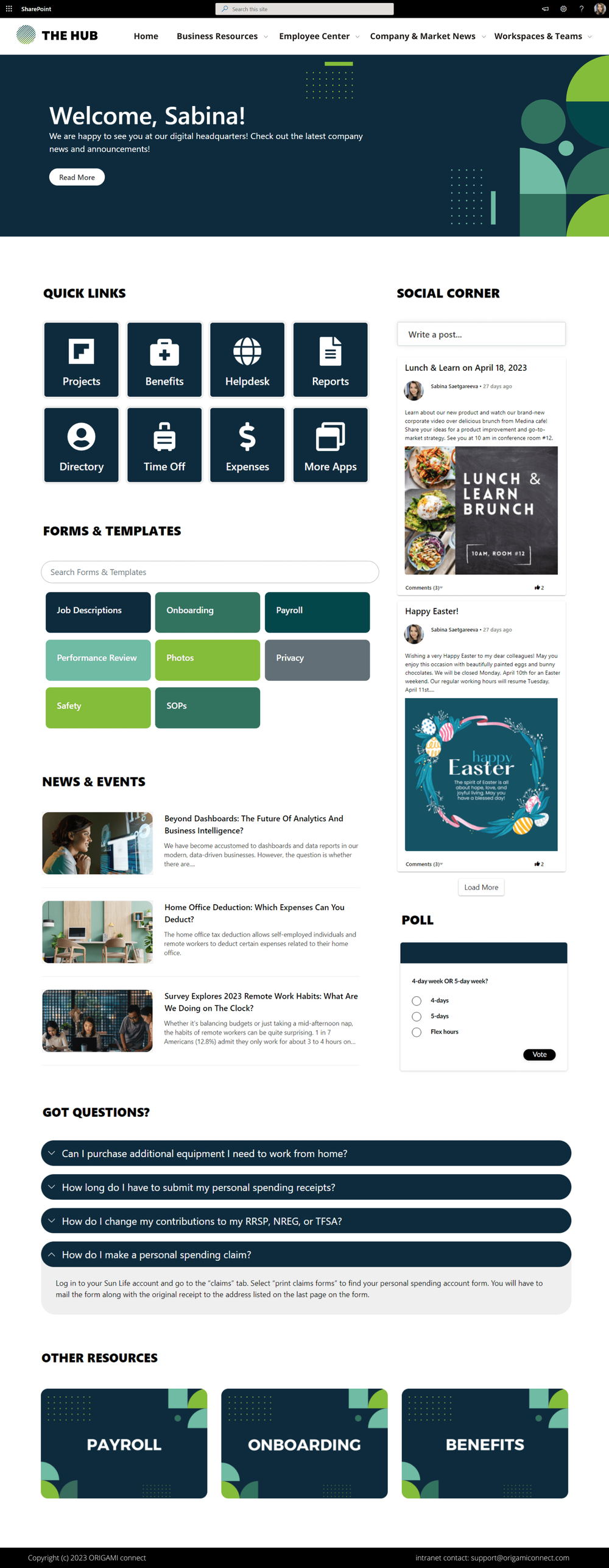 15 Modern SharePoint Intranet Site Examples for 2023 — Origami