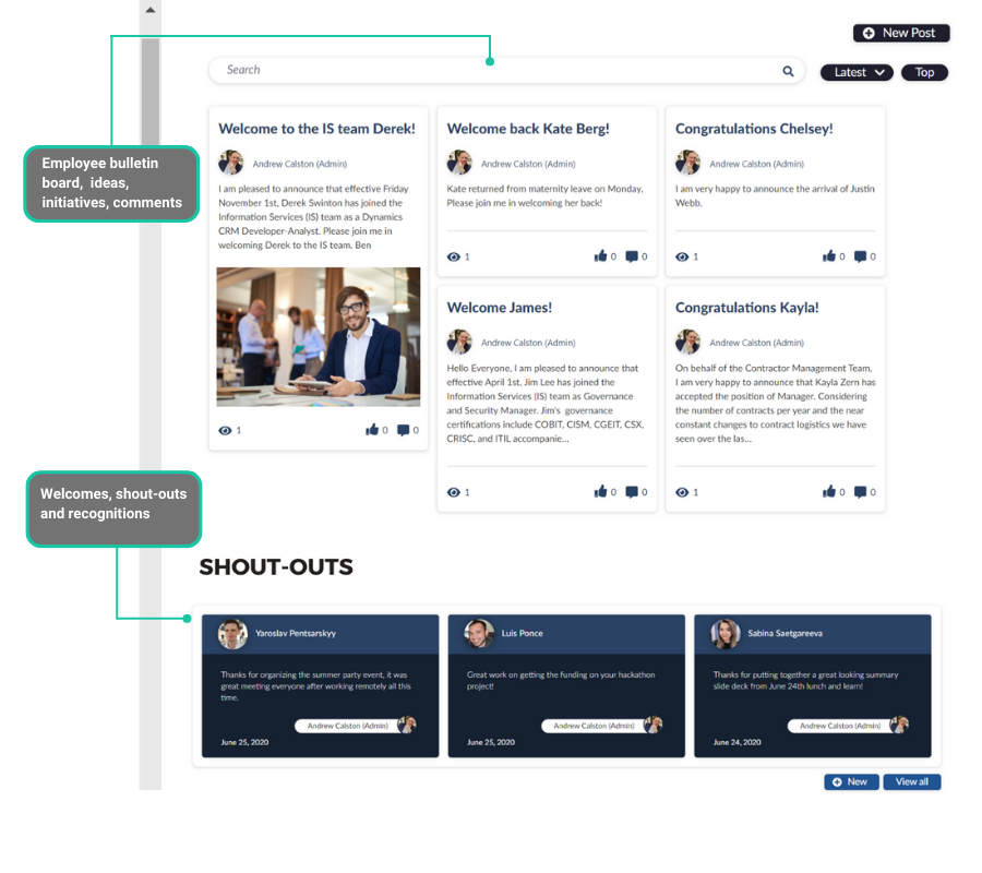 4 Key Elements of a Great Intranet Homepage Design with Examples — Origami