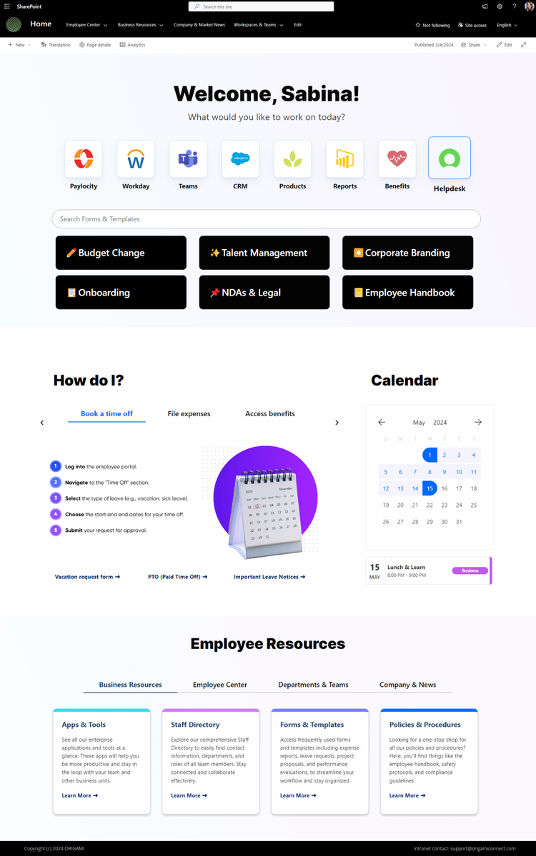 7 Stunning SharePoint Design Ideas to Inspire You in 2024 — Origami
