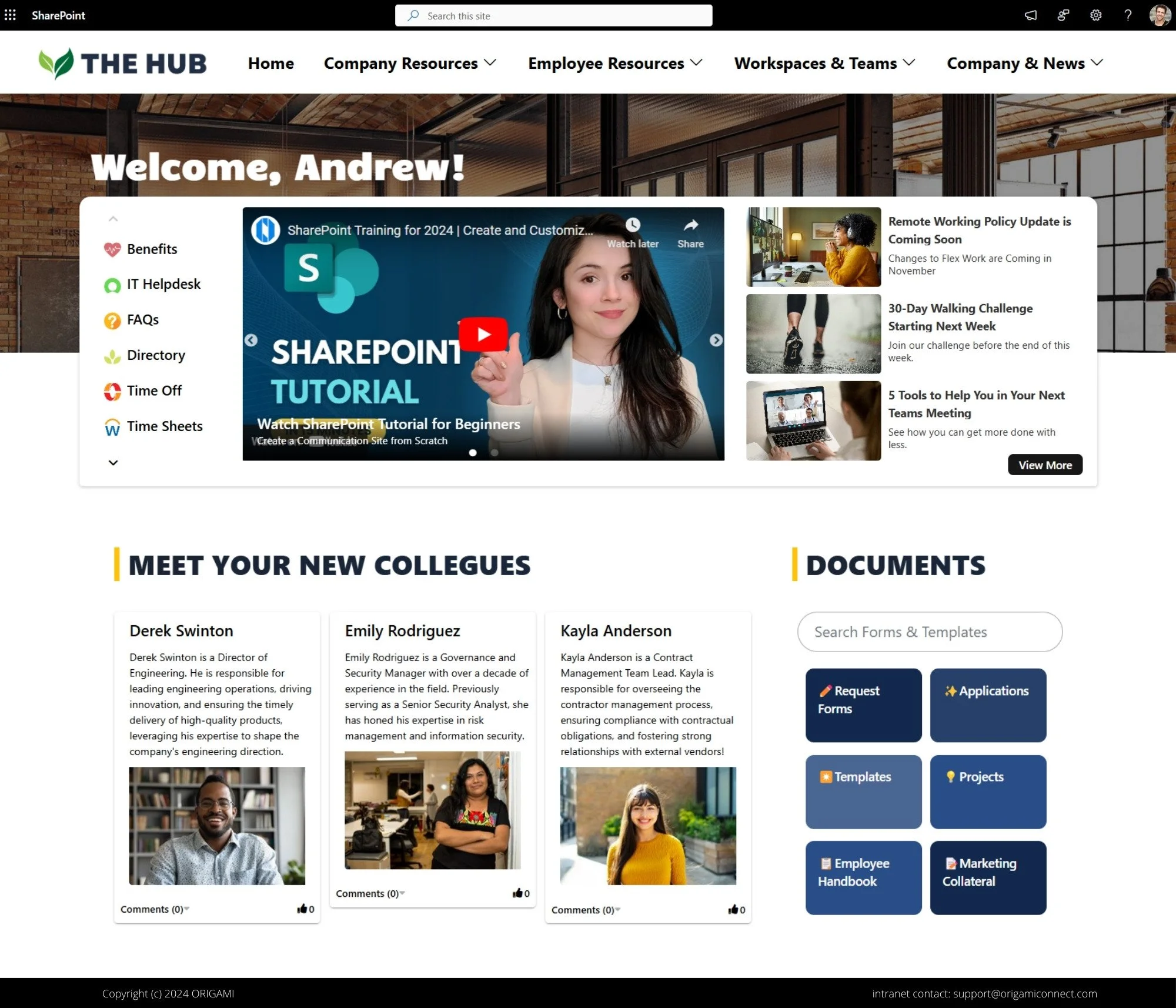 15 Modern SharePoint Intranet Site Examples for 2024 — Origami