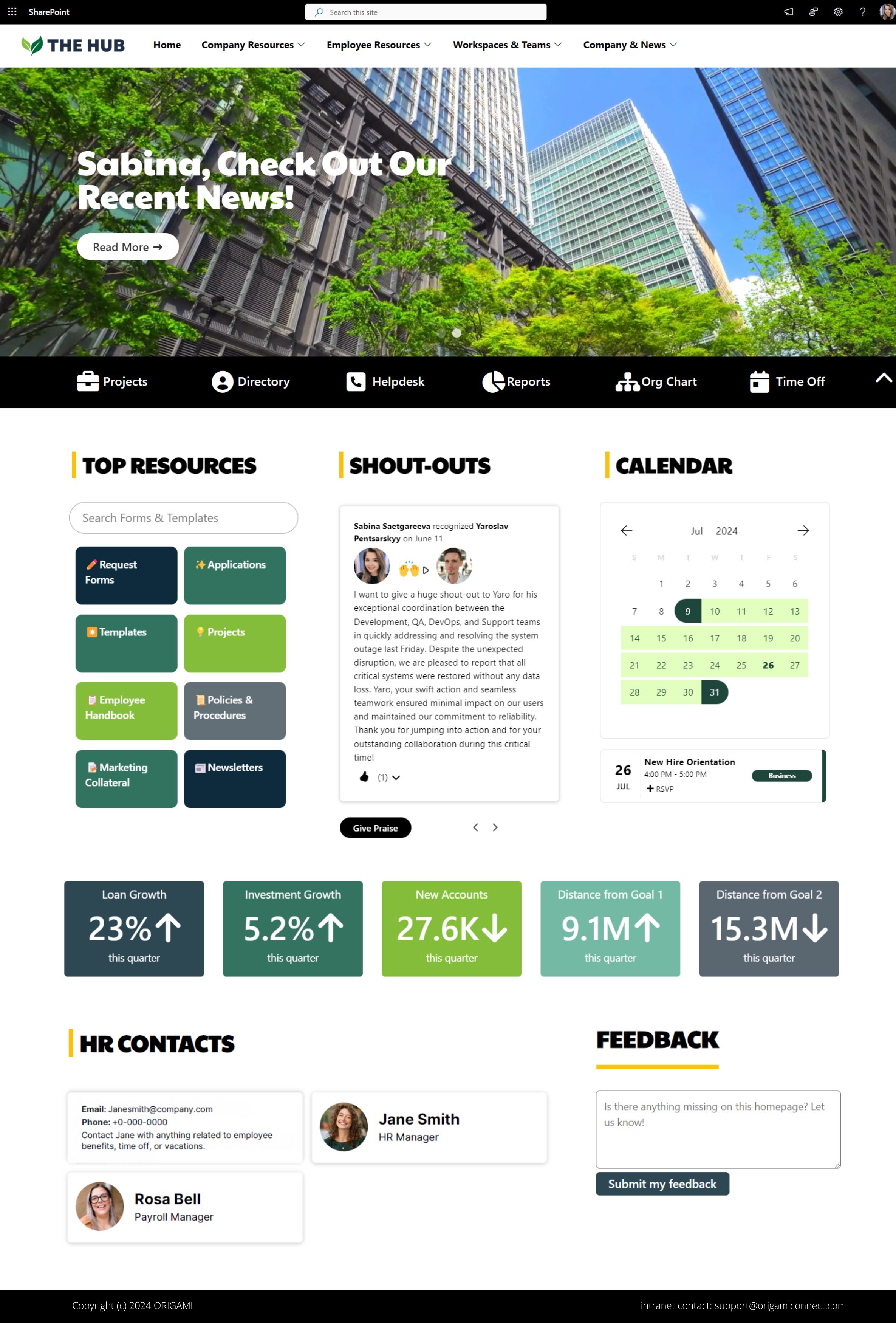 15 Modern SharePoint Intranet Site Examples for 2024 — Origami