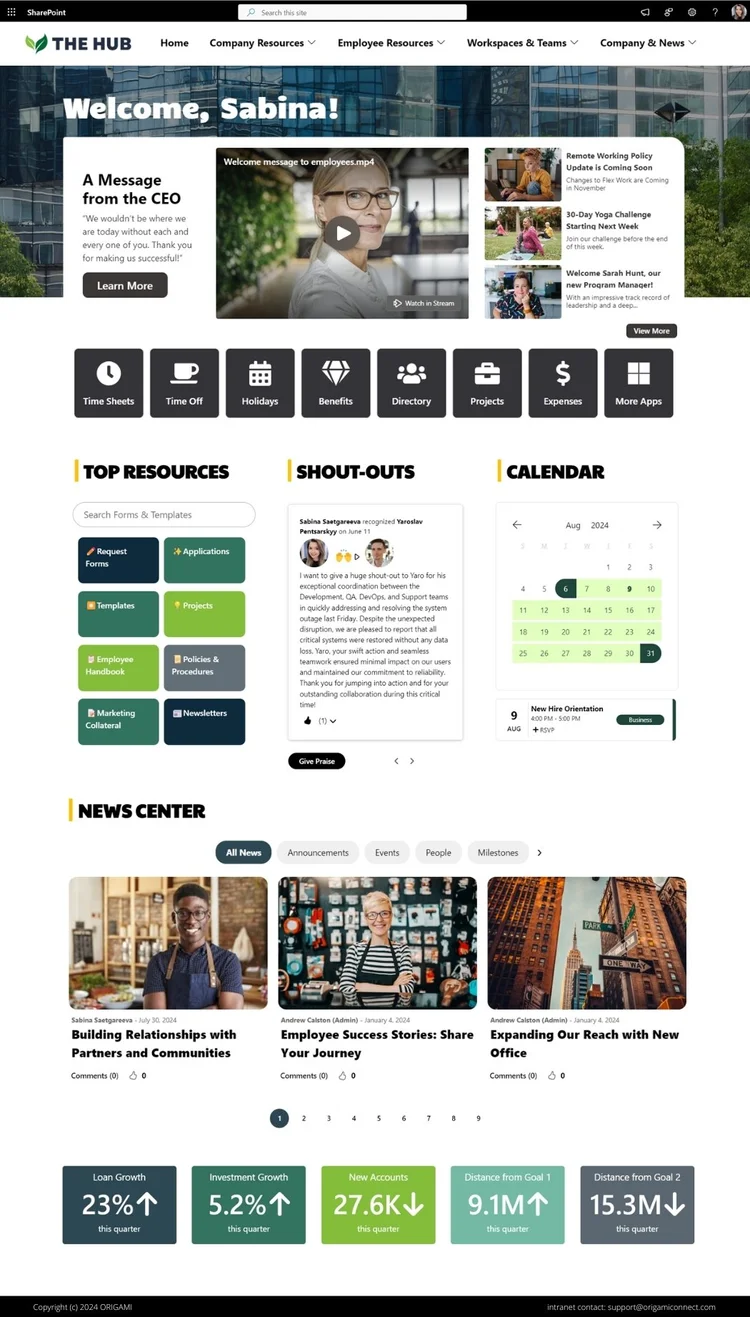 6 Company Intranet Examples to Impress Your Employees — Origami