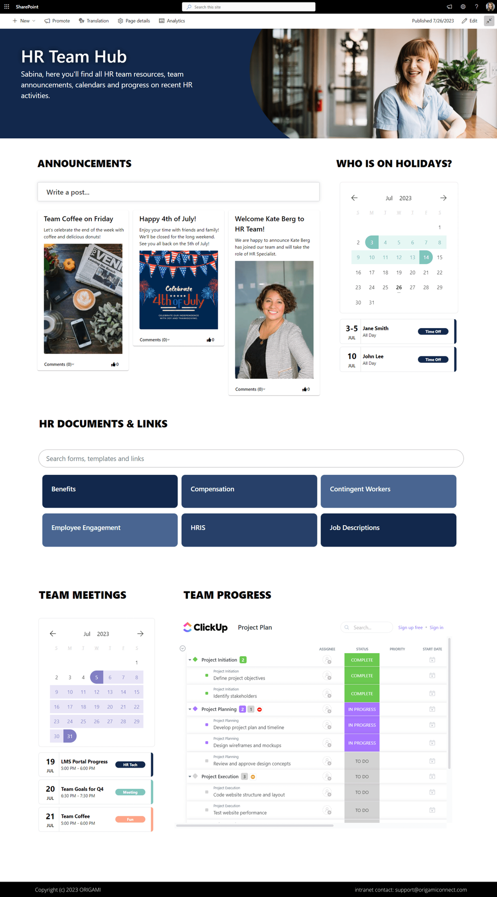 15 Modern SharePoint Intranet Site Examples for 2025 — Origami