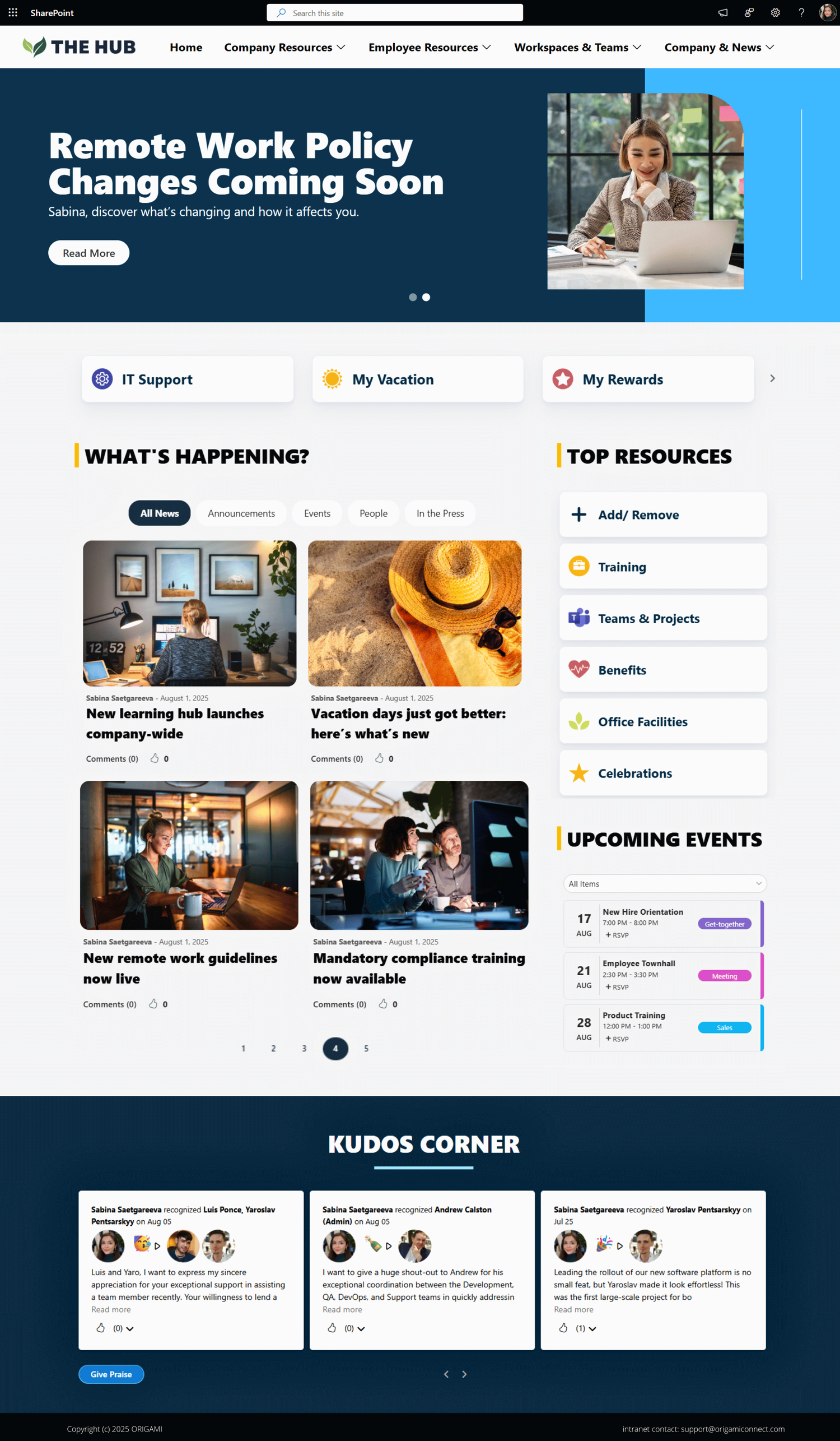 9 Great SharePoint Site Templates — Origami