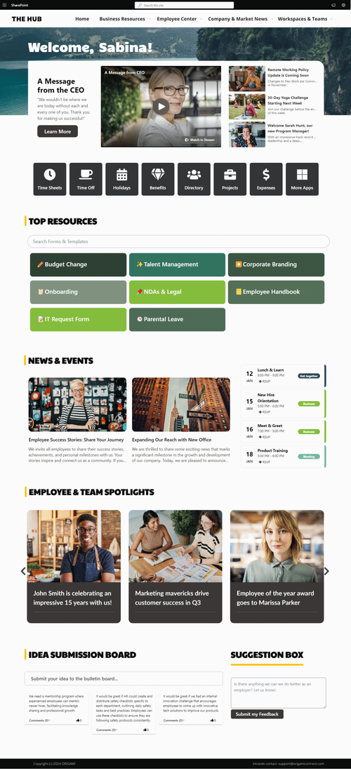15 Modern SharePoint Intranet Site Examples for 2024 — Origami