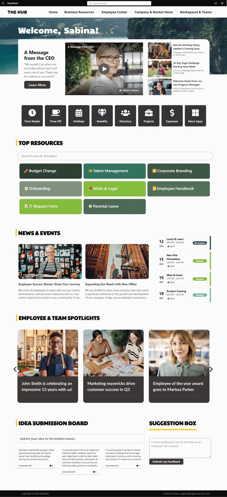15 Modern SharePoint Intranet Site Examples for 2024 — Origami