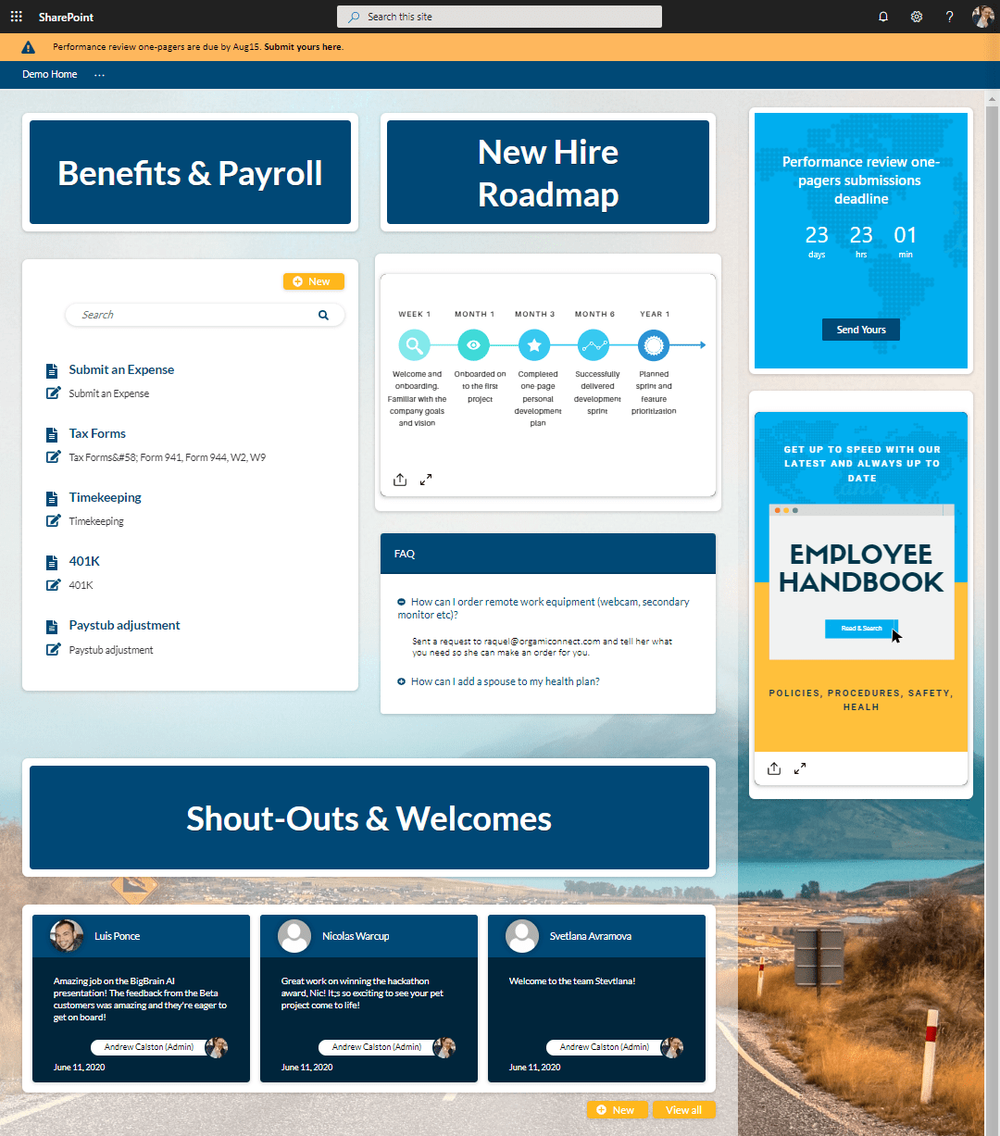 6 SharePoint Intranet Examples and Templates — Origami