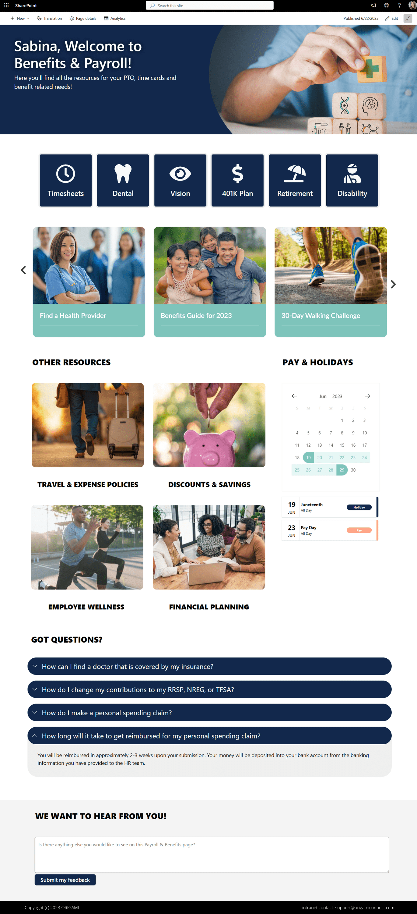 9 Great SharePoint Site Templates — Origami