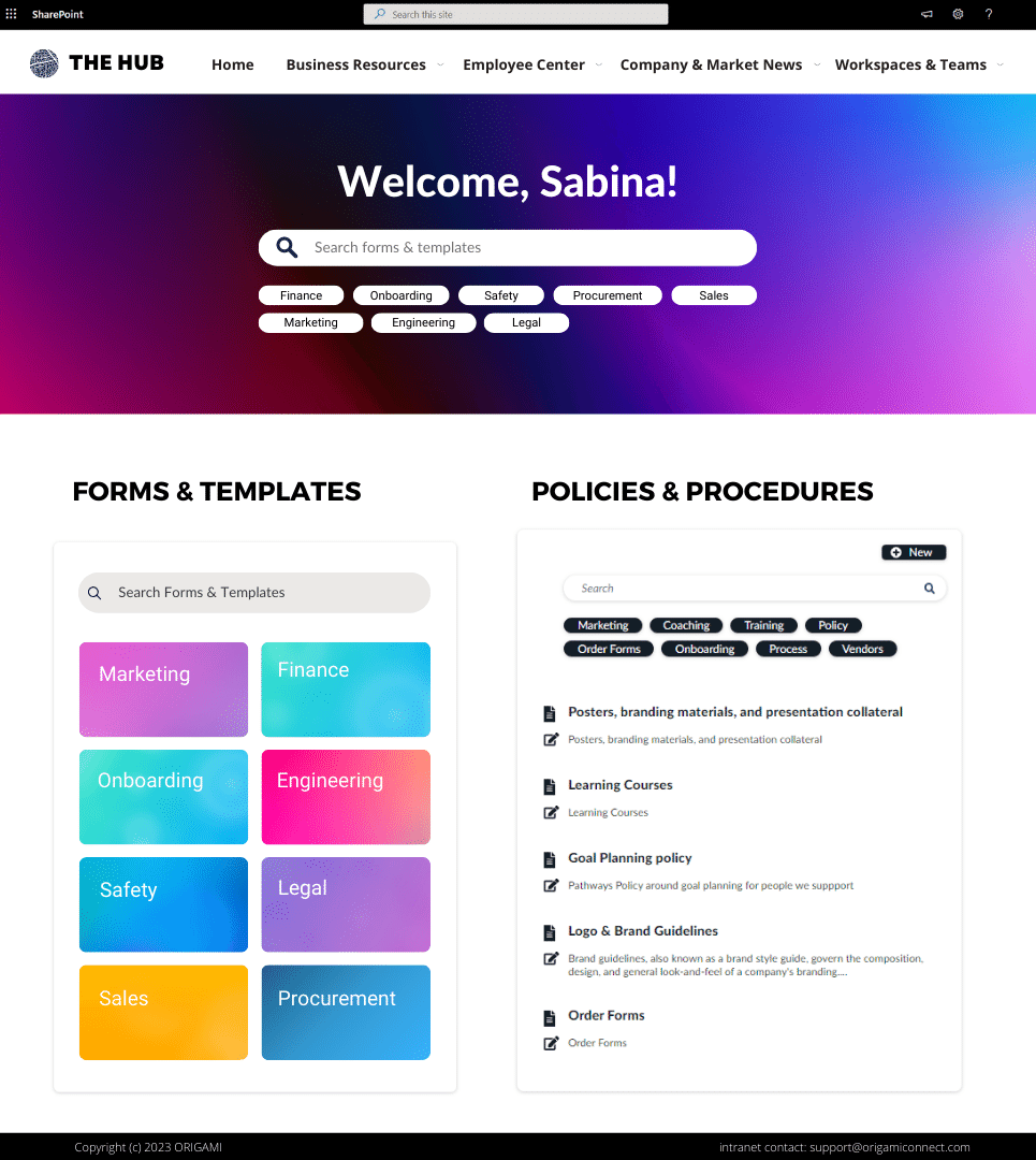 6 Company Intranet Examples to Impress Your Employees — Origami