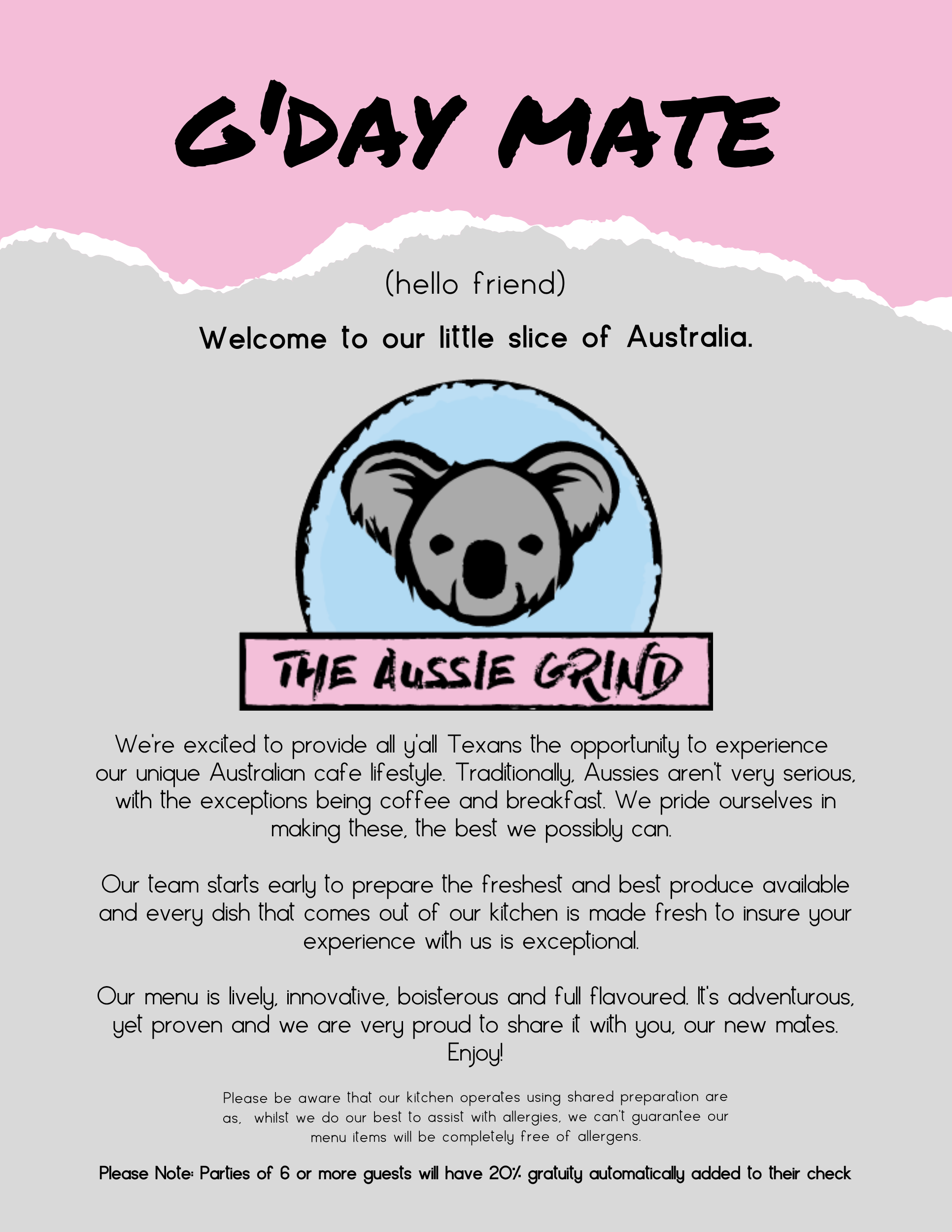 The Aussie Grind Menu | Coffee, Brunch & Drinks in Frisco, TX — The ...