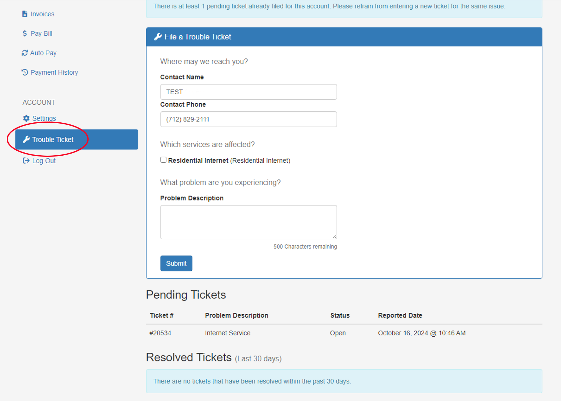 Trouble Ticket: Report Service Issues Online for Fast Assistance — FMTC