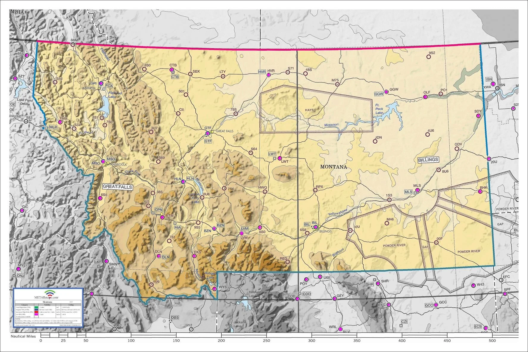 Montana - METARmaps™ - Aviation Sectional LED METAR Maps