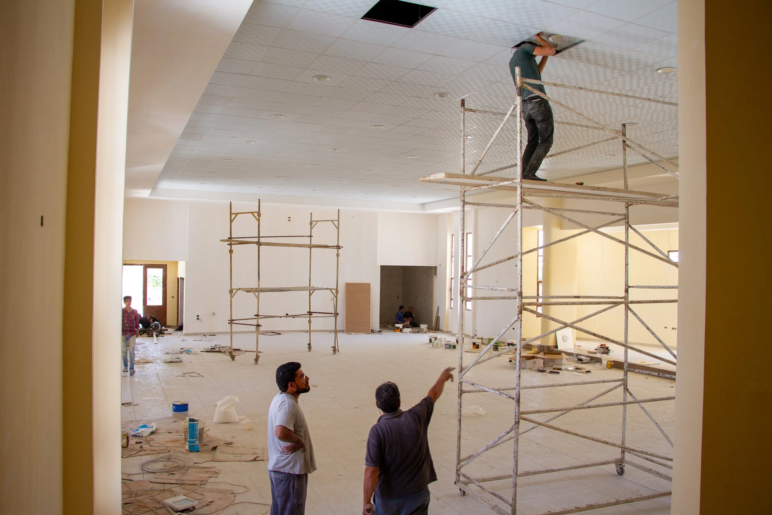 The Hall of St. Elias Monastery in Maarat Saidnaya, Rural Damascus, is ...