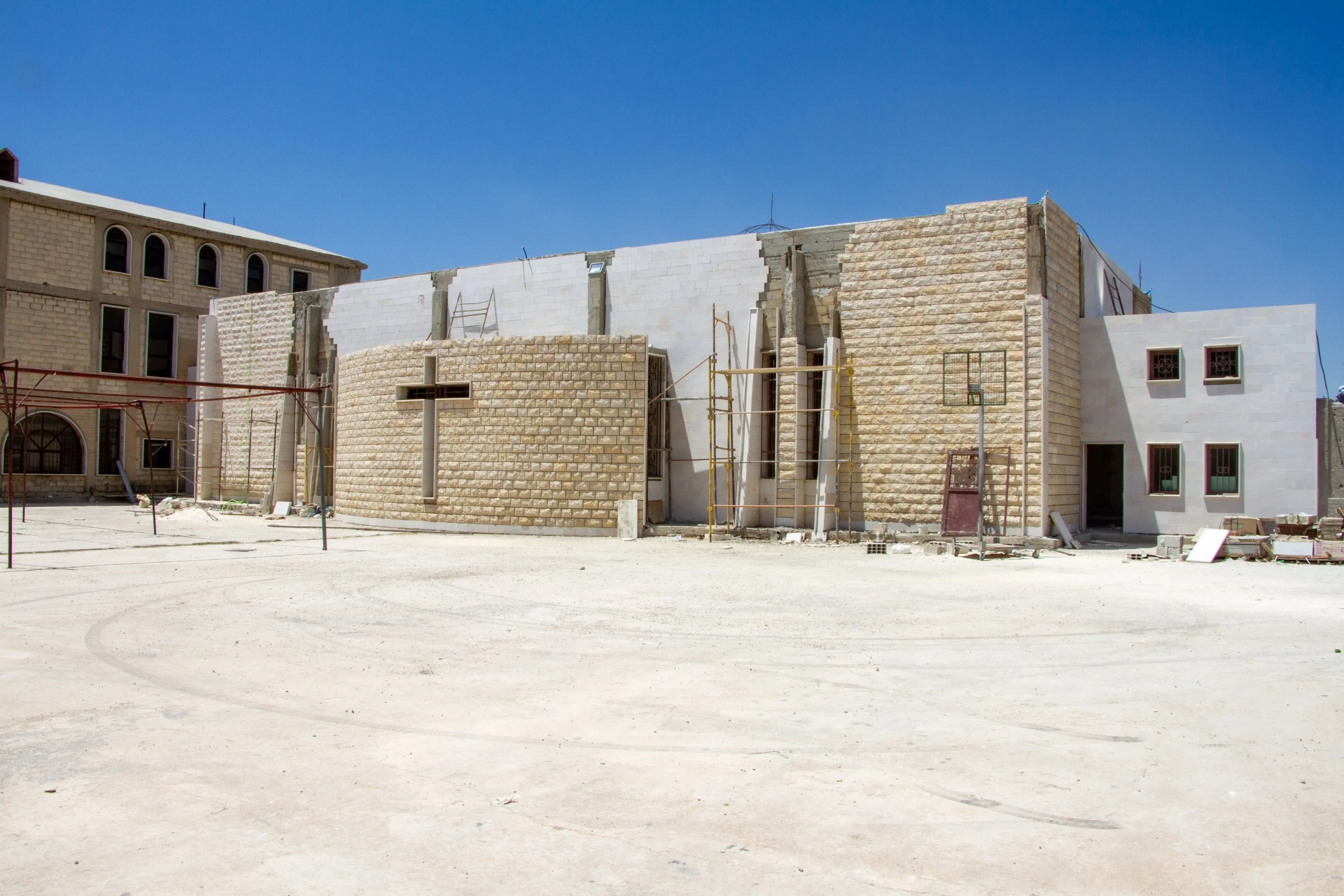 The Hall of St. Elias Monastery in Maarat Saidnaya, Rural Damascus, is ...
