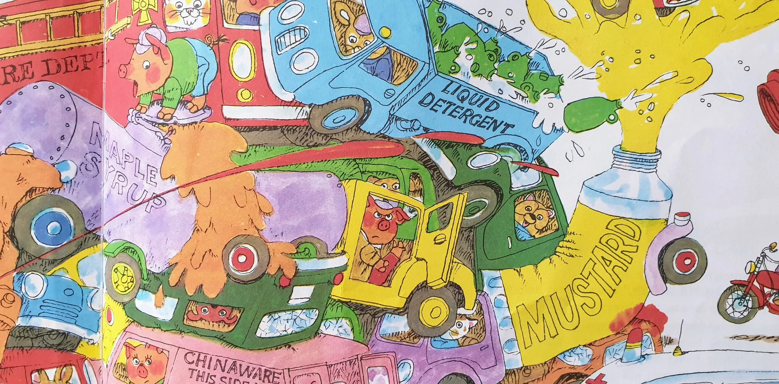 Bonding over Richard Scarry, with my storyteller nephew — Tim Warnes