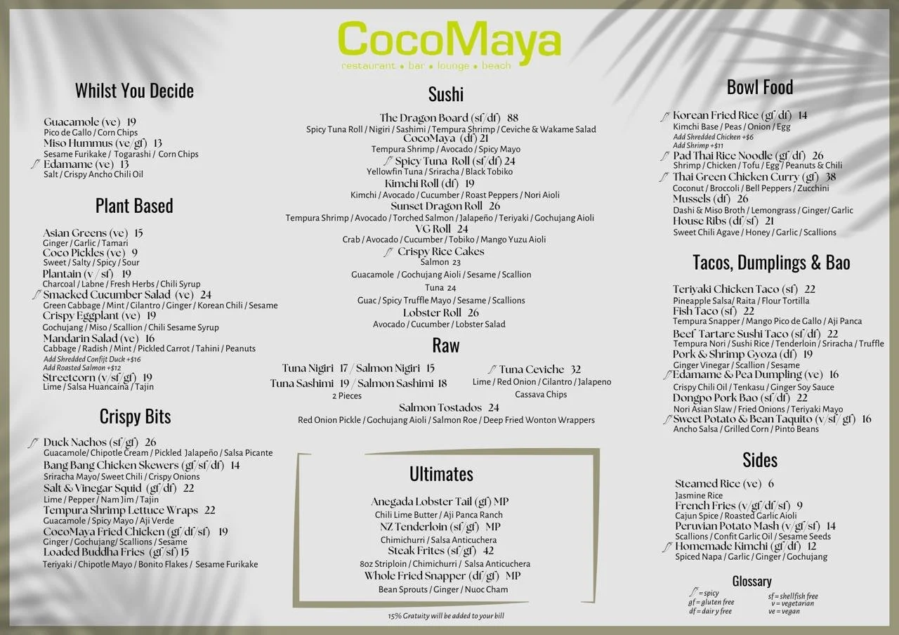 CocoMaya Food & Drink | Beach Restaurant British Virgin Islands | CocoMaya