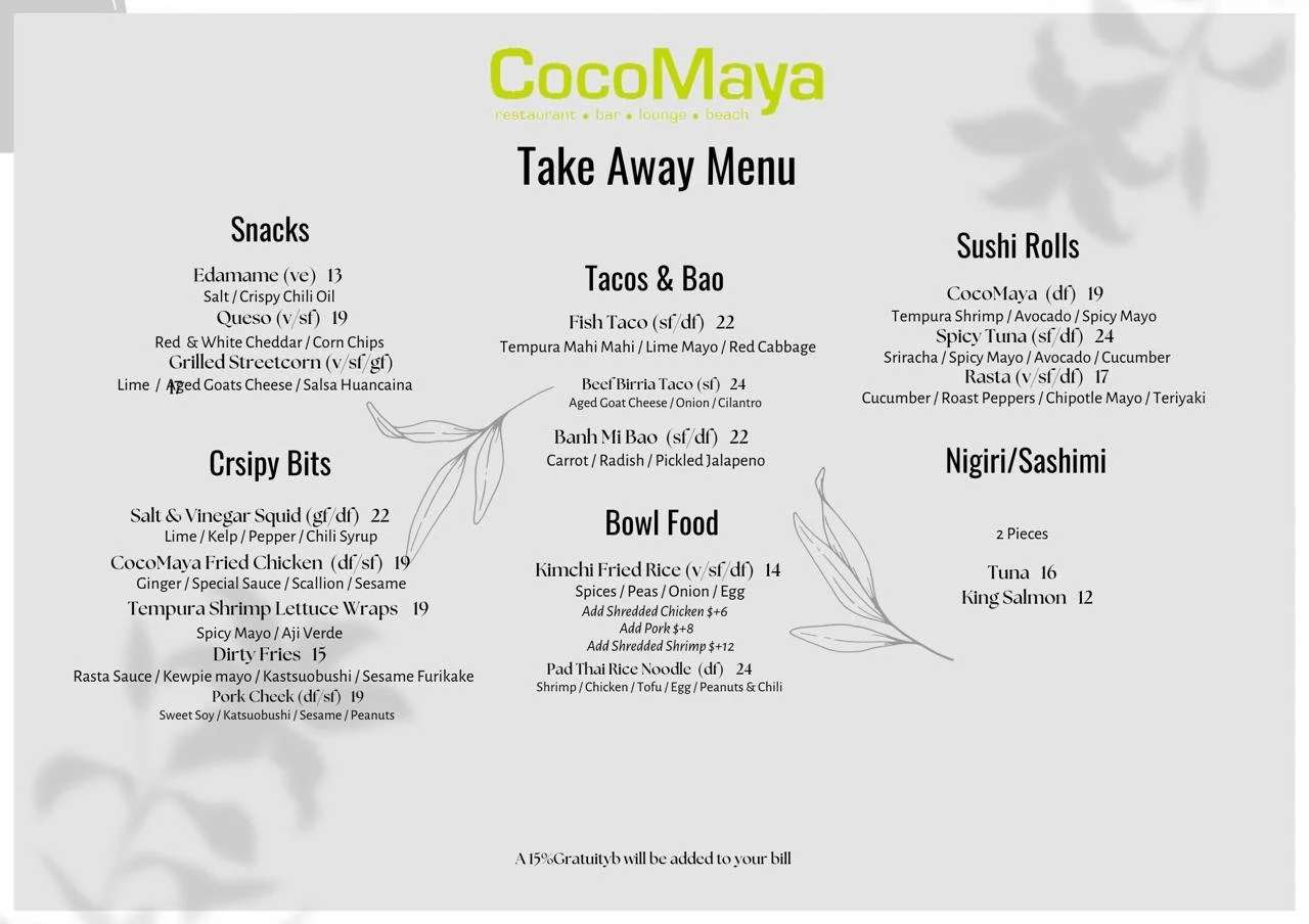 CocoMaya Food & Drink | Beach Restaurant British Virgin Islands | CocoMaya