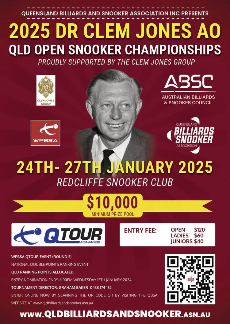 Dr Clem Jones AO Qld Open Snooker Championship — ABSC