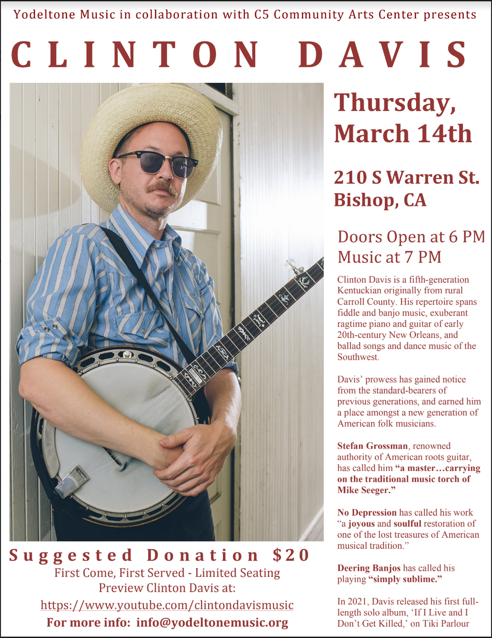 Clinton Davis 2024 — C5 Studios Community Arts Center