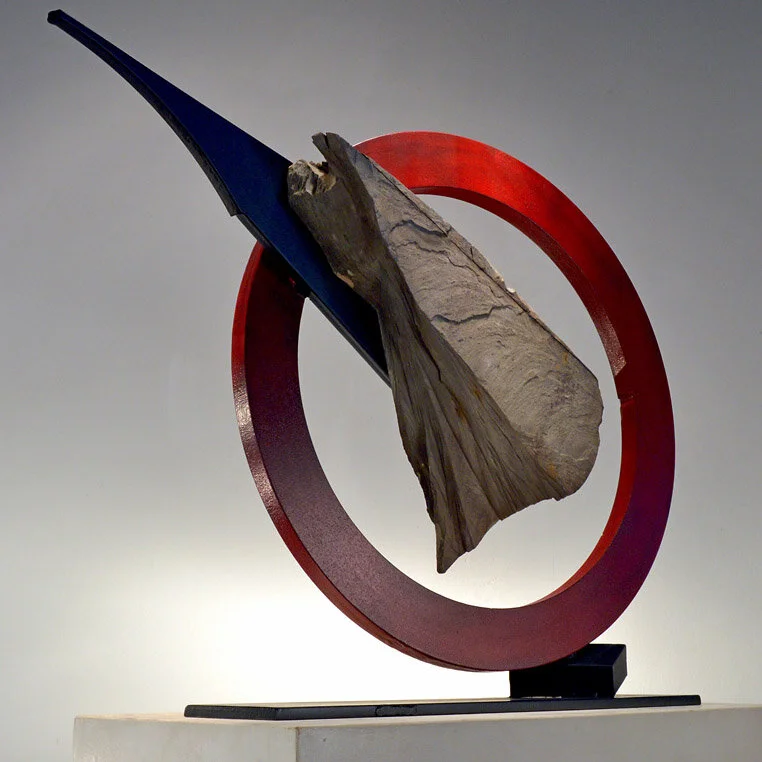 “Funambulist” | Industrial, abstract, sculpture in metal and stone by ...