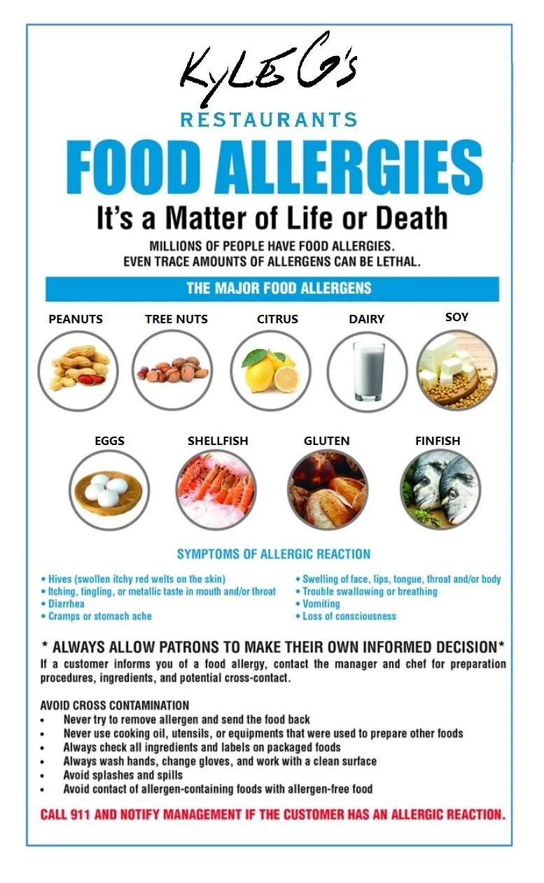 TCP Food Menus FOH Training