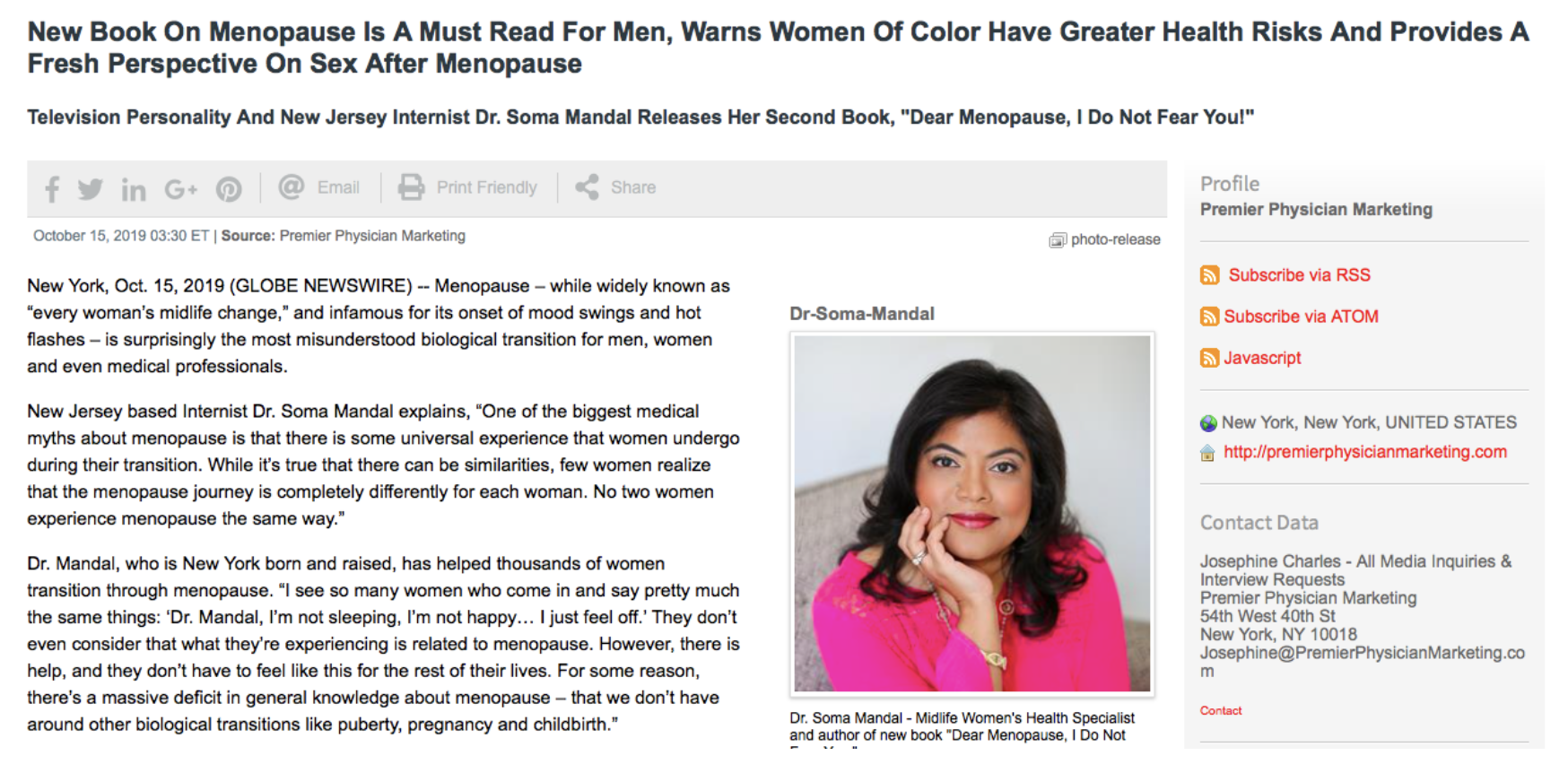 Dr. Mandal in the Media — Dr. Soma Mandal