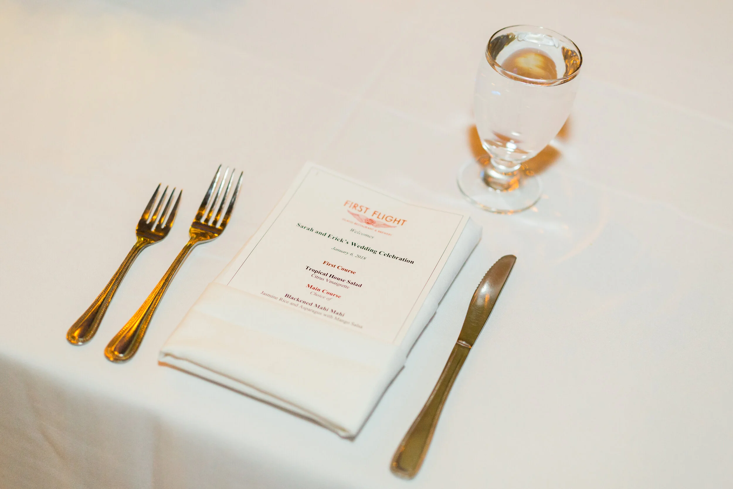 Special Event Menus: First Flight — Keys Restaurants Group Weddings