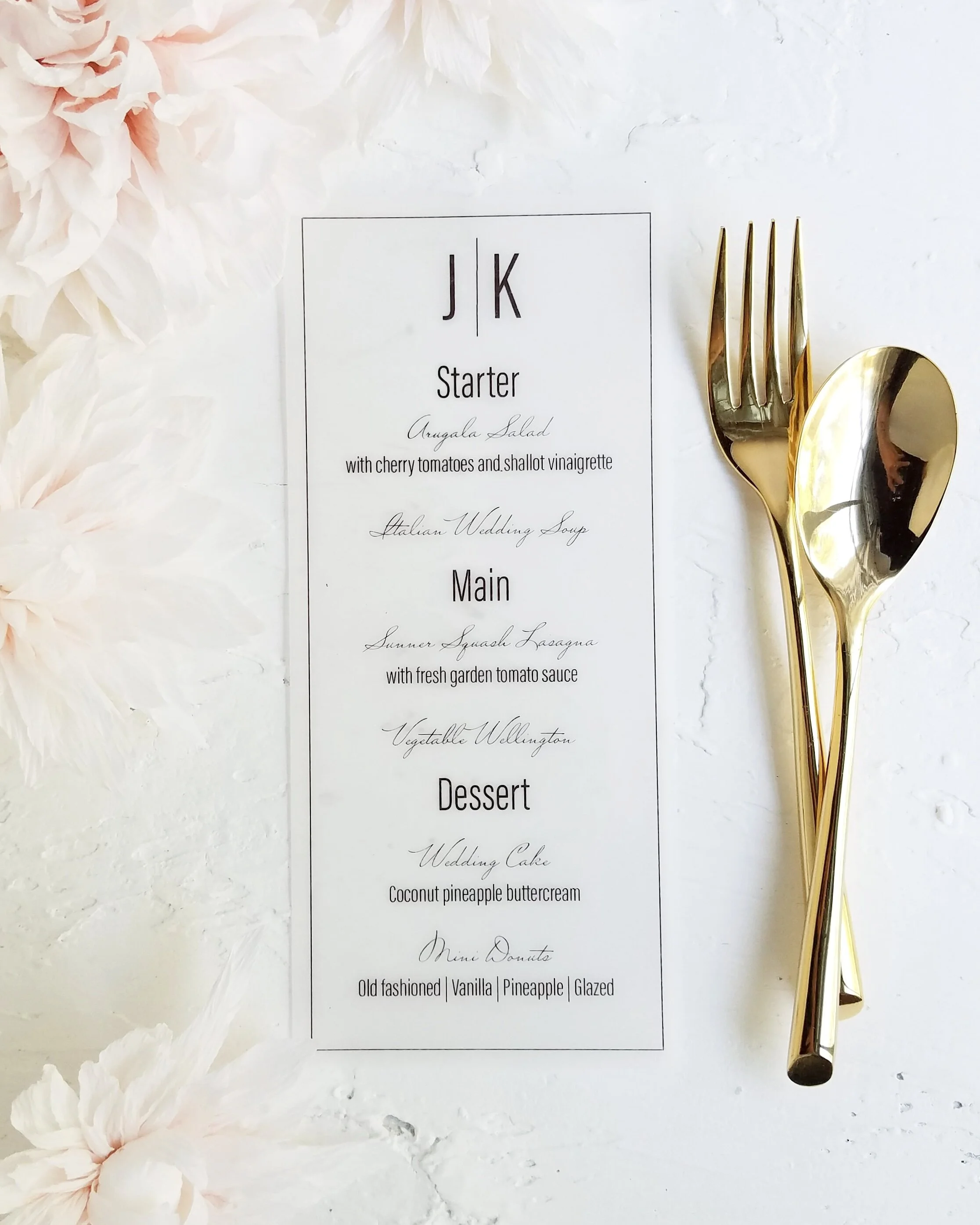 Translucent Vellum Menu — Franky and J.