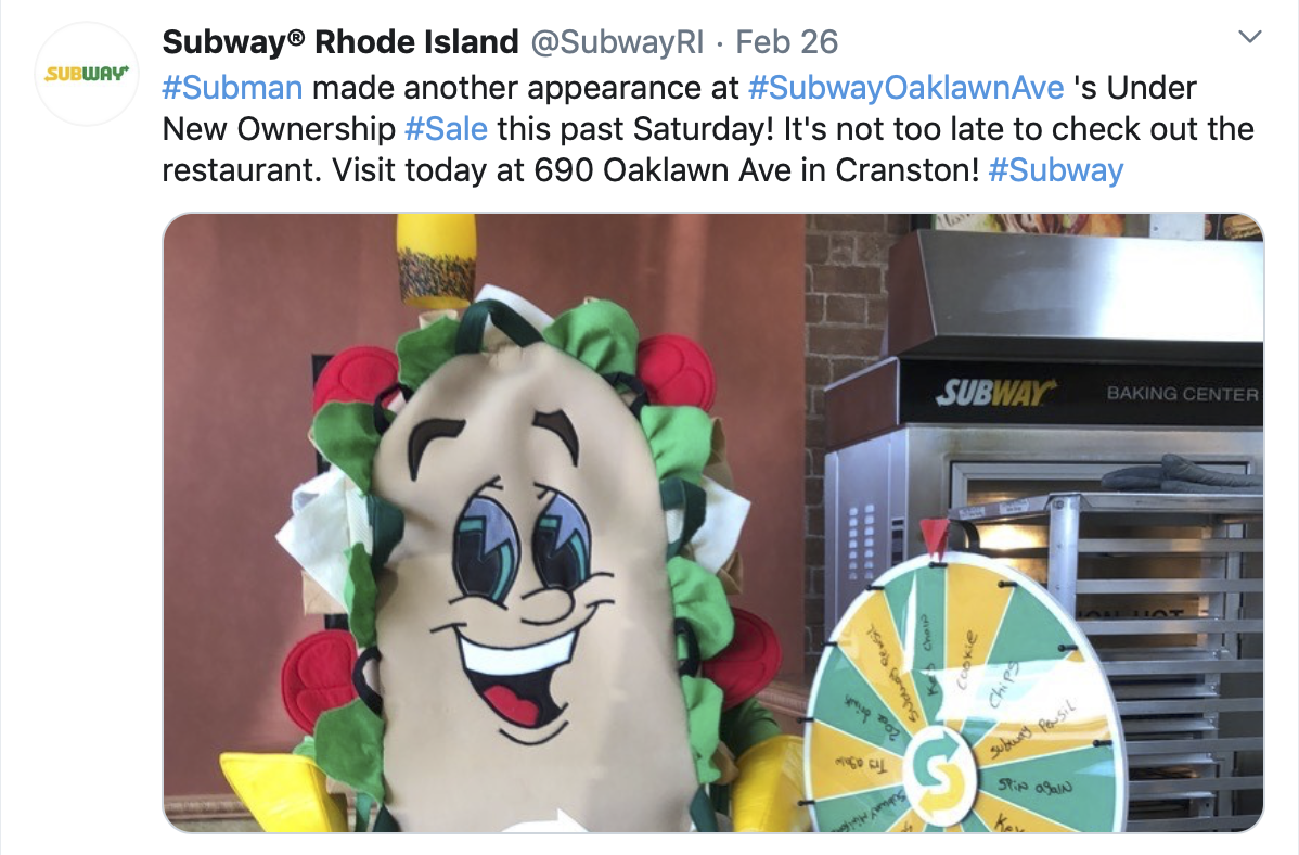 Subway Sandwich Mascot