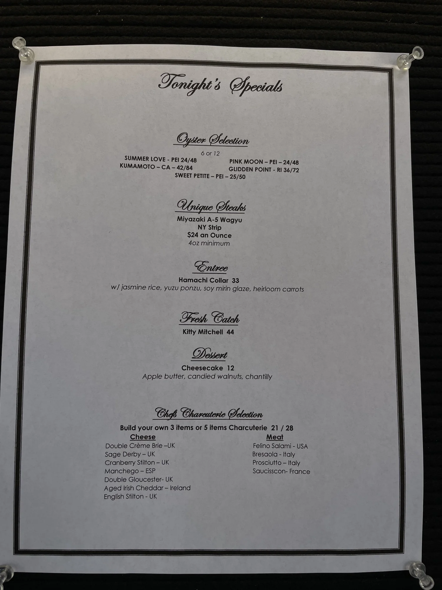 Tonight's Features — element: steak. seafood. pasta.