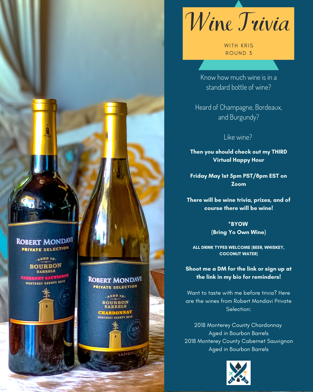 Virtual Wine Tasting and Wine Trivia with Kris Round 2 (Copy) — Kris Levy