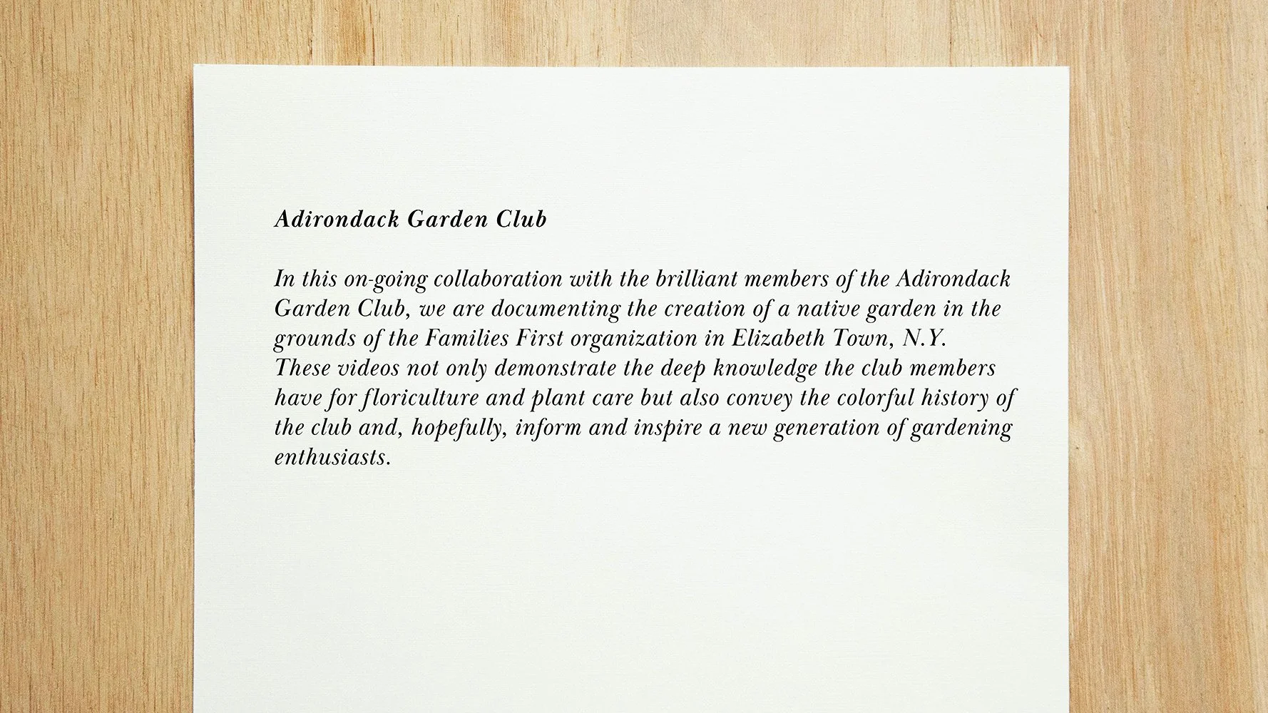 ADK Garden Club — Simons+Simons ADK Garden Club — Simons+Simons