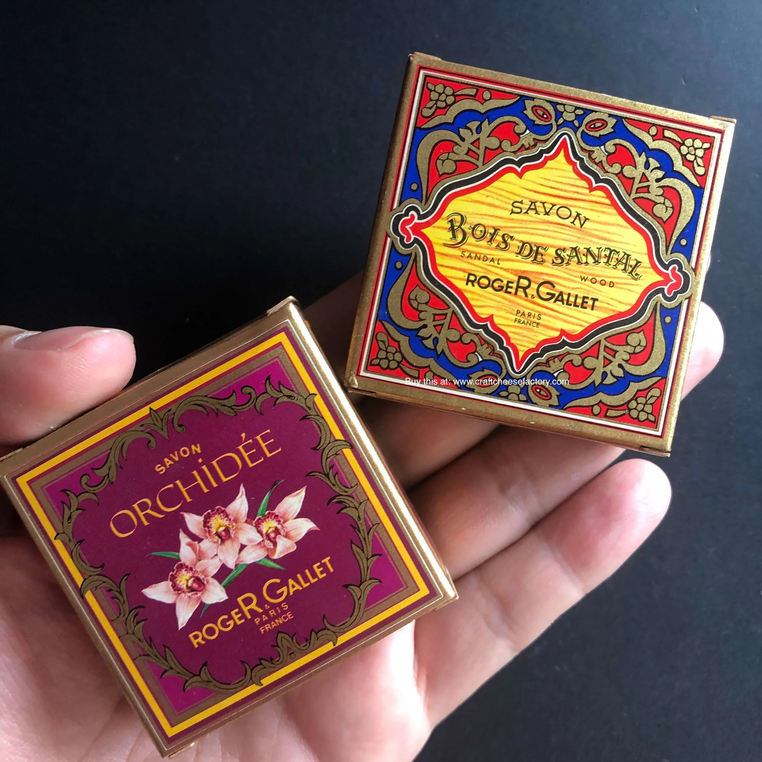 Vintage 1970s French Roger & Gallet miniature guest soaps in Art Deco ...
