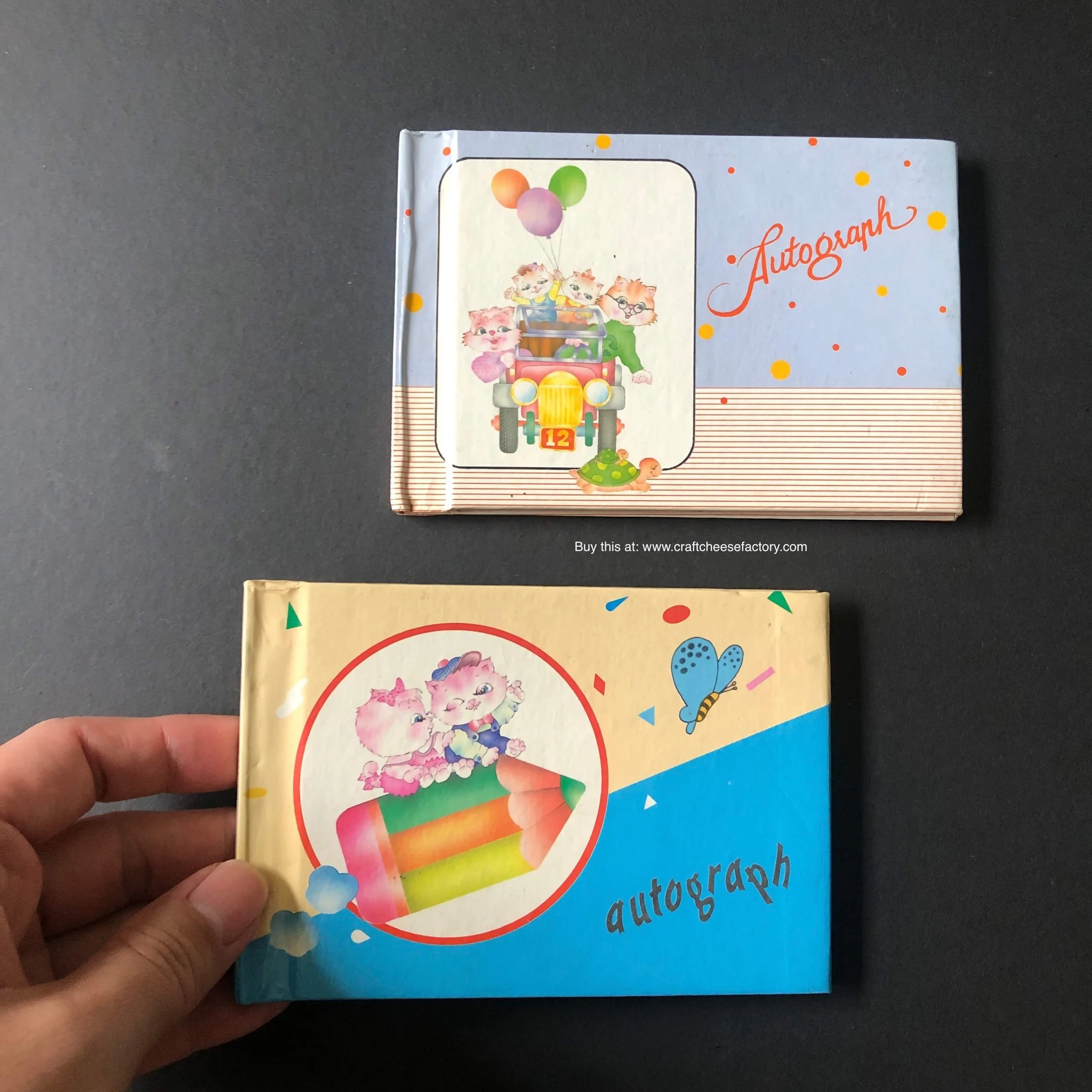 Vintage 1980s 1990s cat kitten illustrations autograph books ...