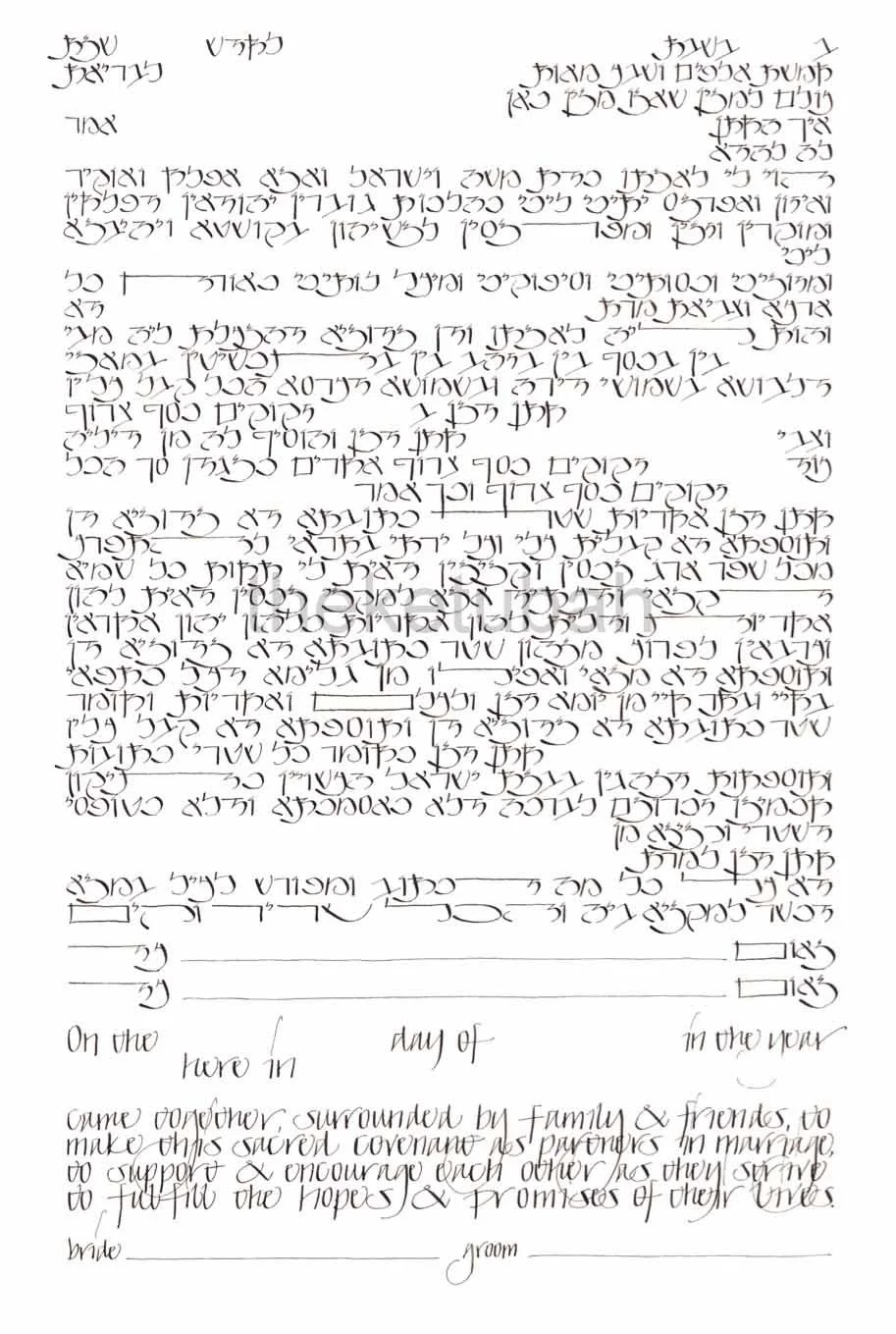 Orthodox ketubah texts — theketubah