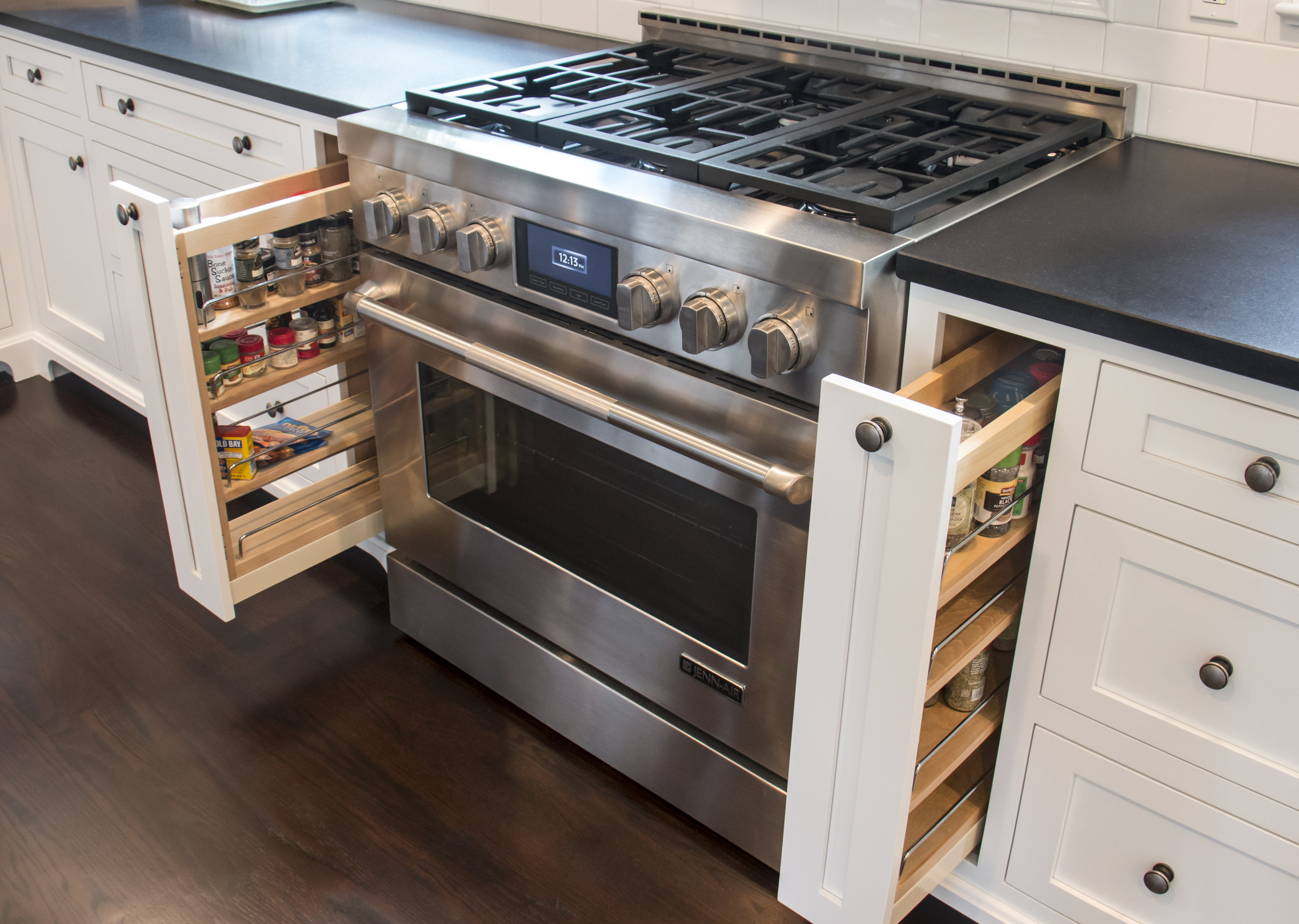 White Shaker Inset with Baseboard Cutout — Hartville Cabinet