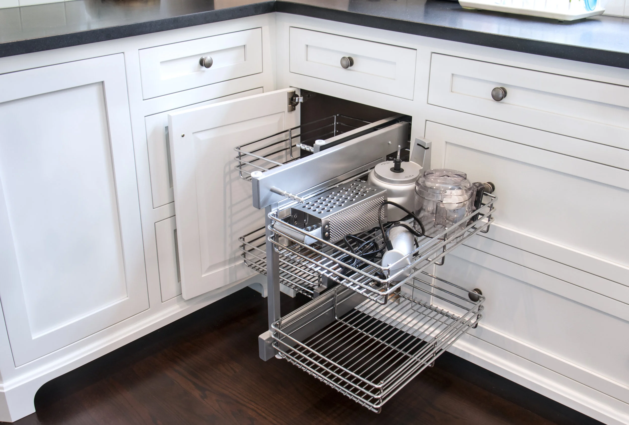 White Shaker Inset with Baseboard Cutout — Hartville Cabinet