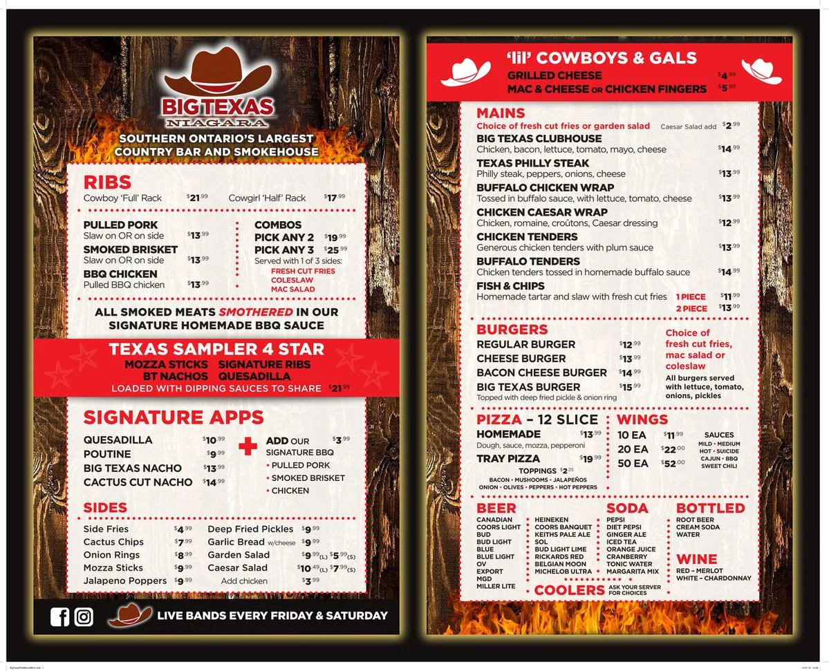 Menu + Dining — BIG TEXAS