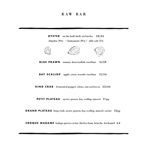 m e n u — b o n j o u r