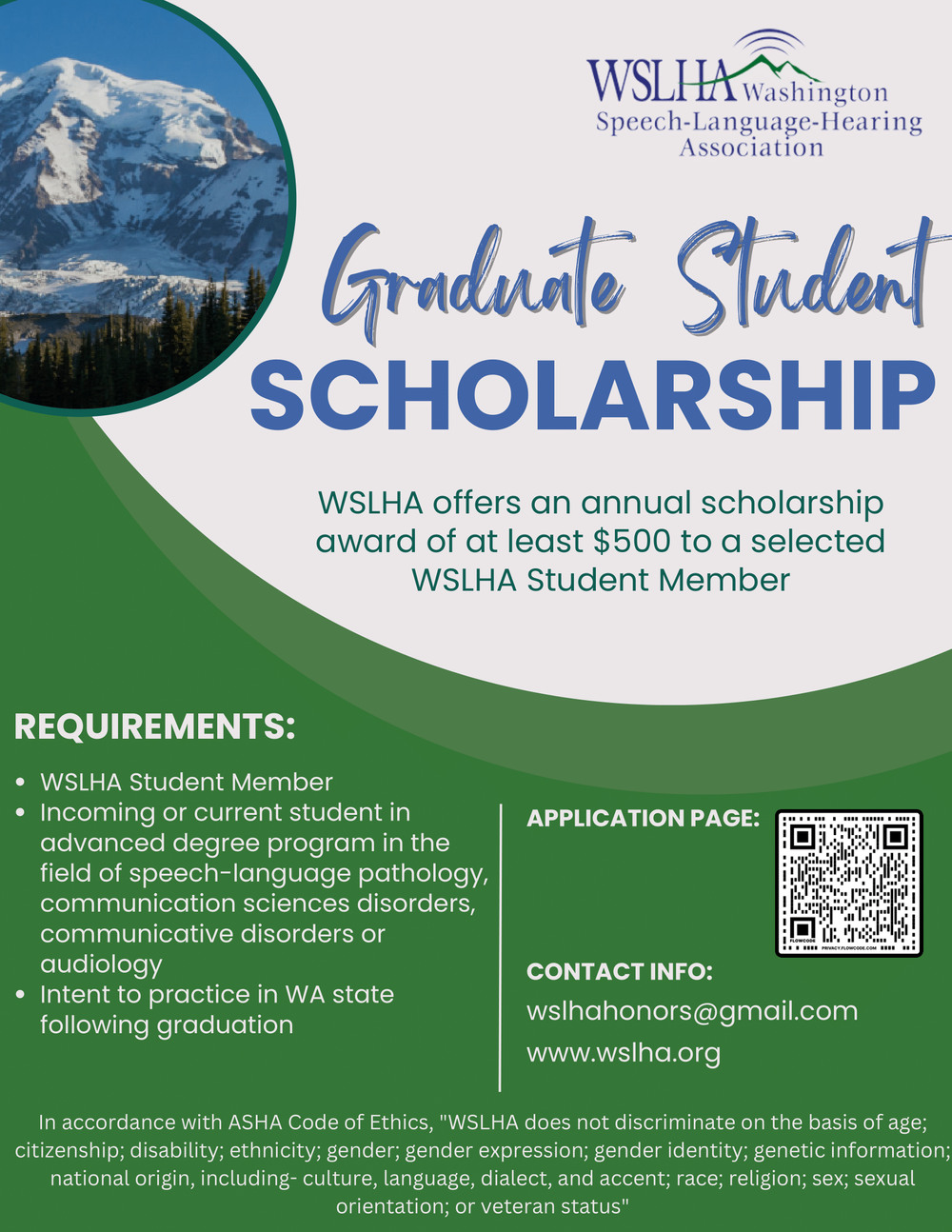 Student Membership Scholarship — WSLHA