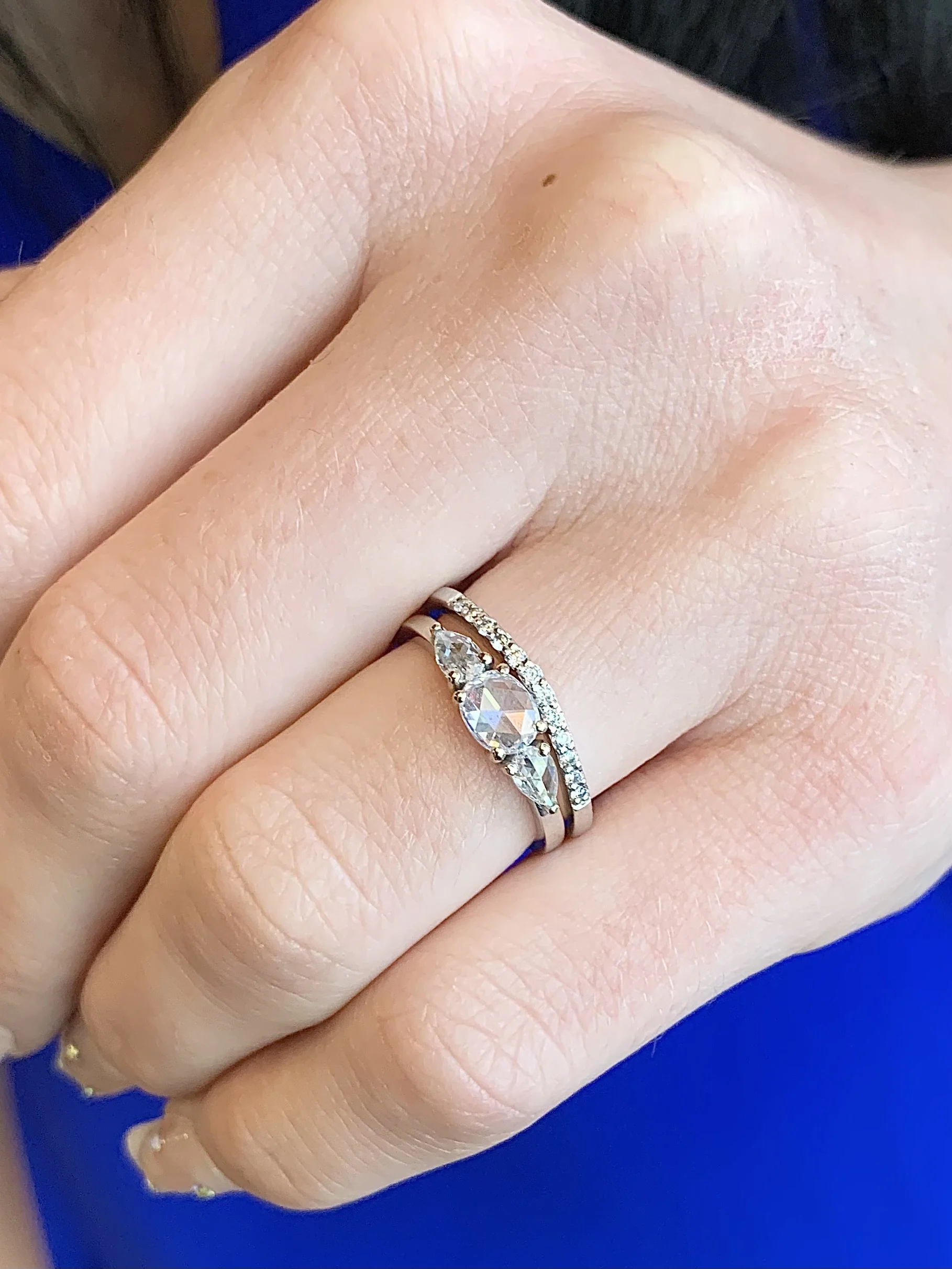 Bria Rose Cut Diamond 18k White Engagement Ring | Ooh! Aah! Jewelry ...