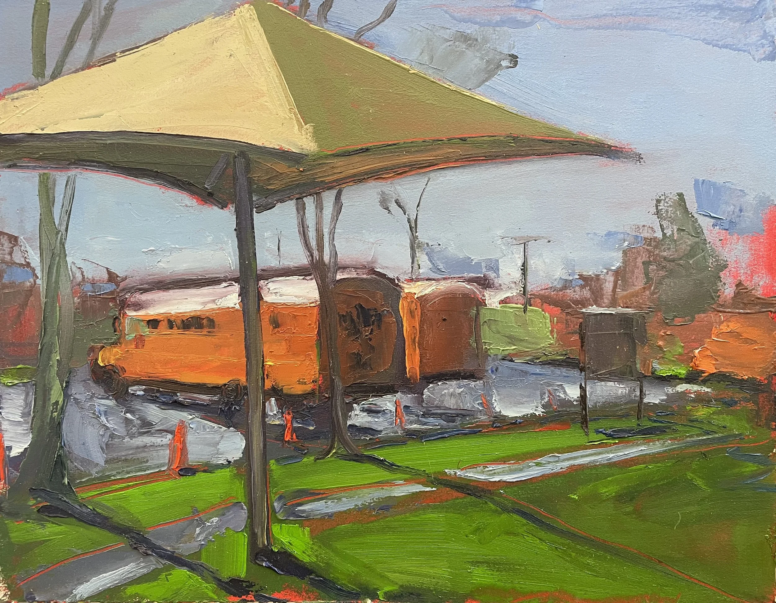 Aaron Lubrick, School Buses (Robinson Park) — PYRO Gallery