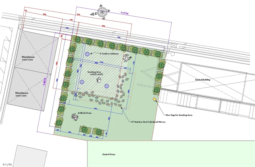 Optical Camouflage Smoking Area designed by SEMBA Corporation (Japan ...