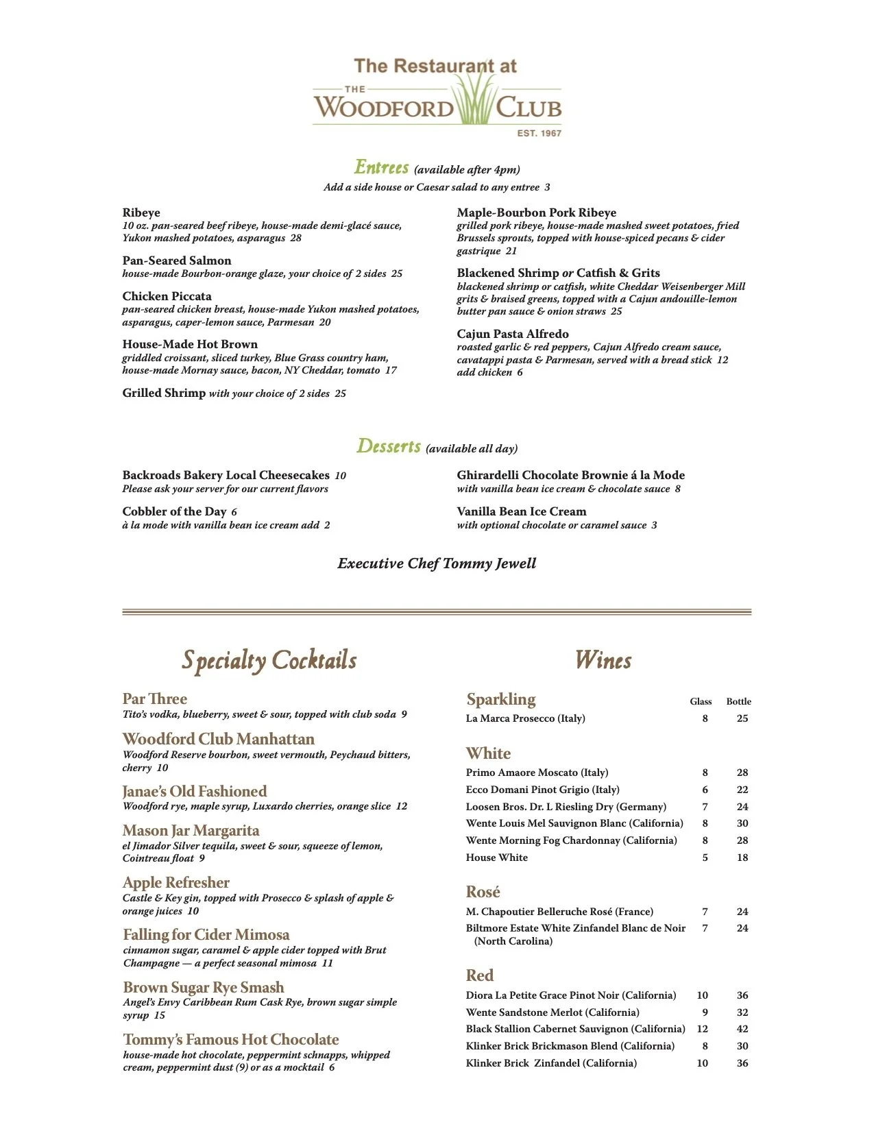 Menus — The Woodford Club - Restaurant. Golf. Tennis. Swimming Pool ...