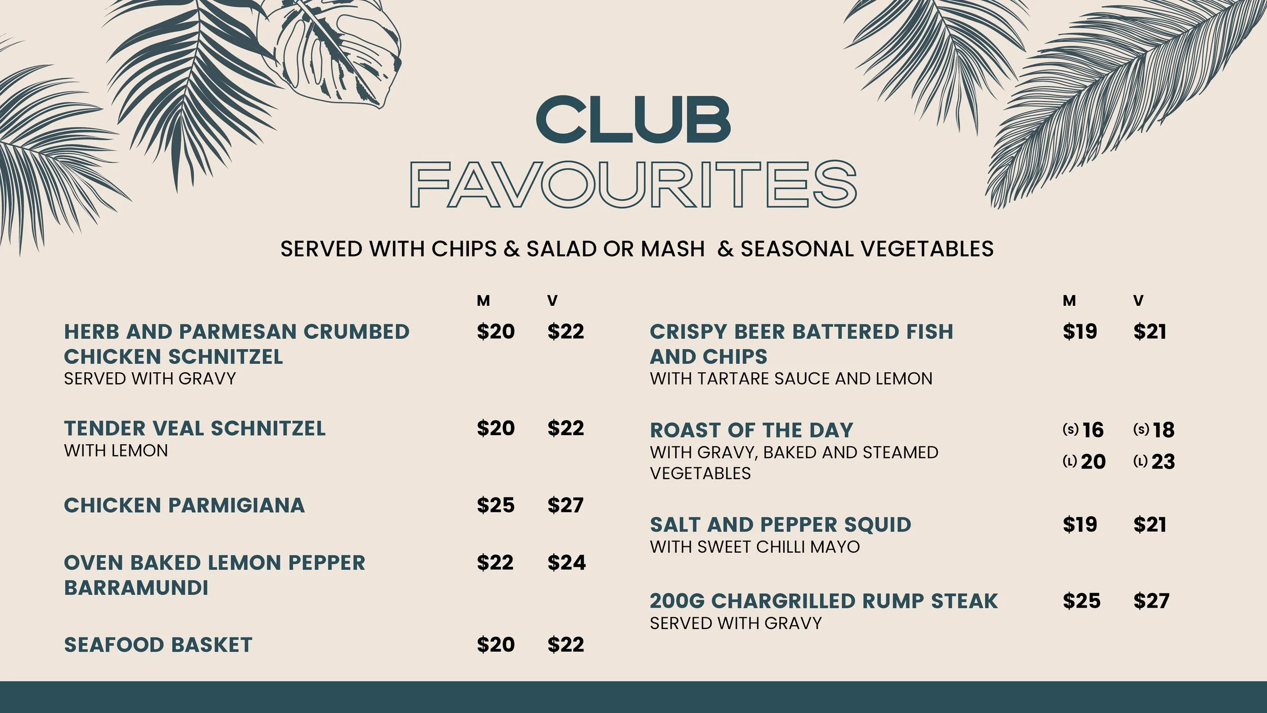 Menu — Club Thirroul
