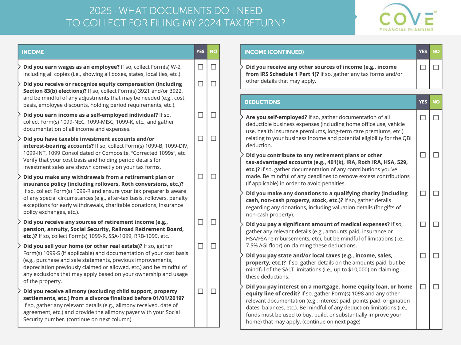 Tax Prep Checklist: What You'll Need to File your 2024 Tax Return ...