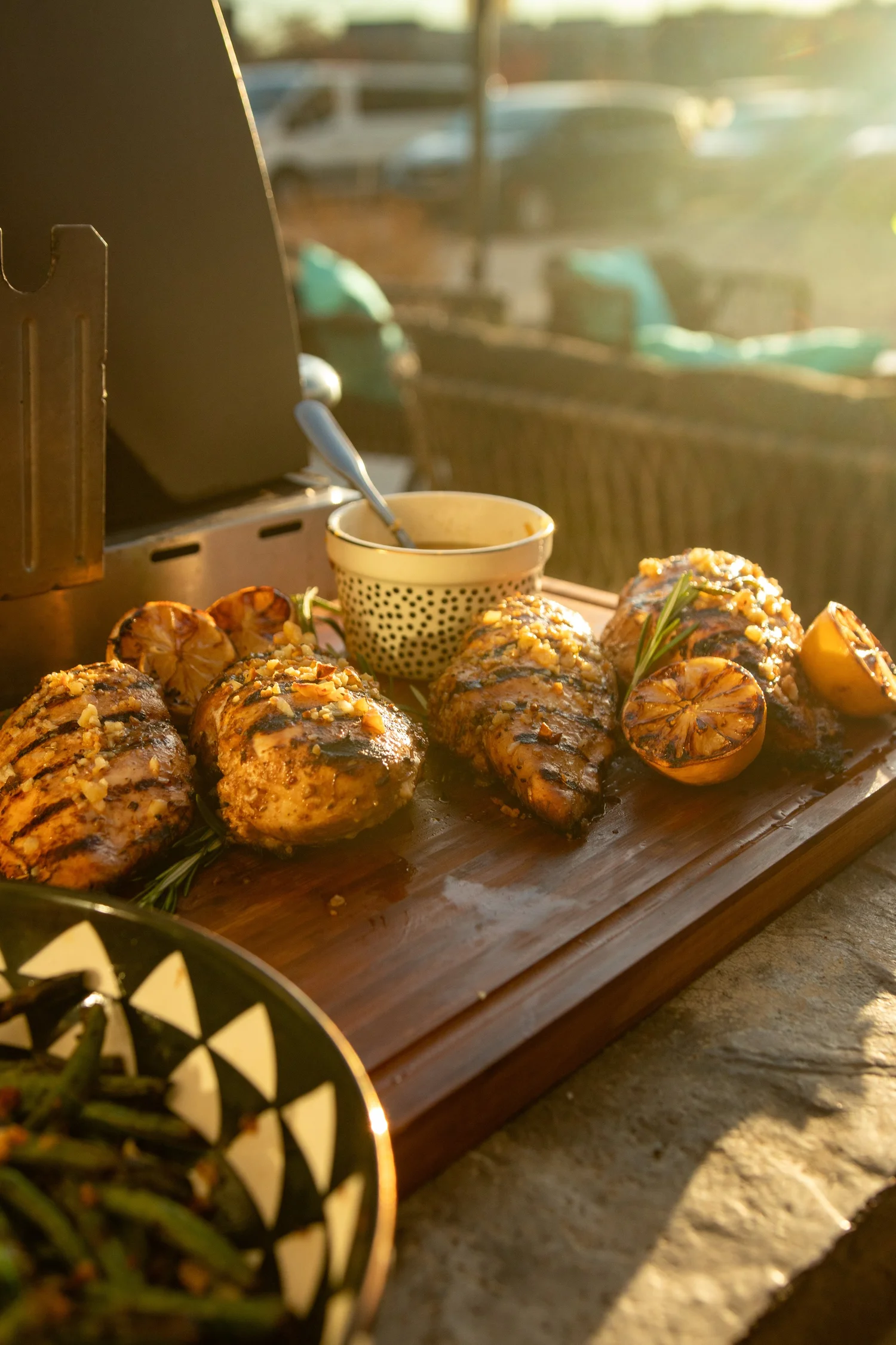 The Best GRILLED CHICKEN w/ Rosemary-Garlic Butter & Charred Green ...
