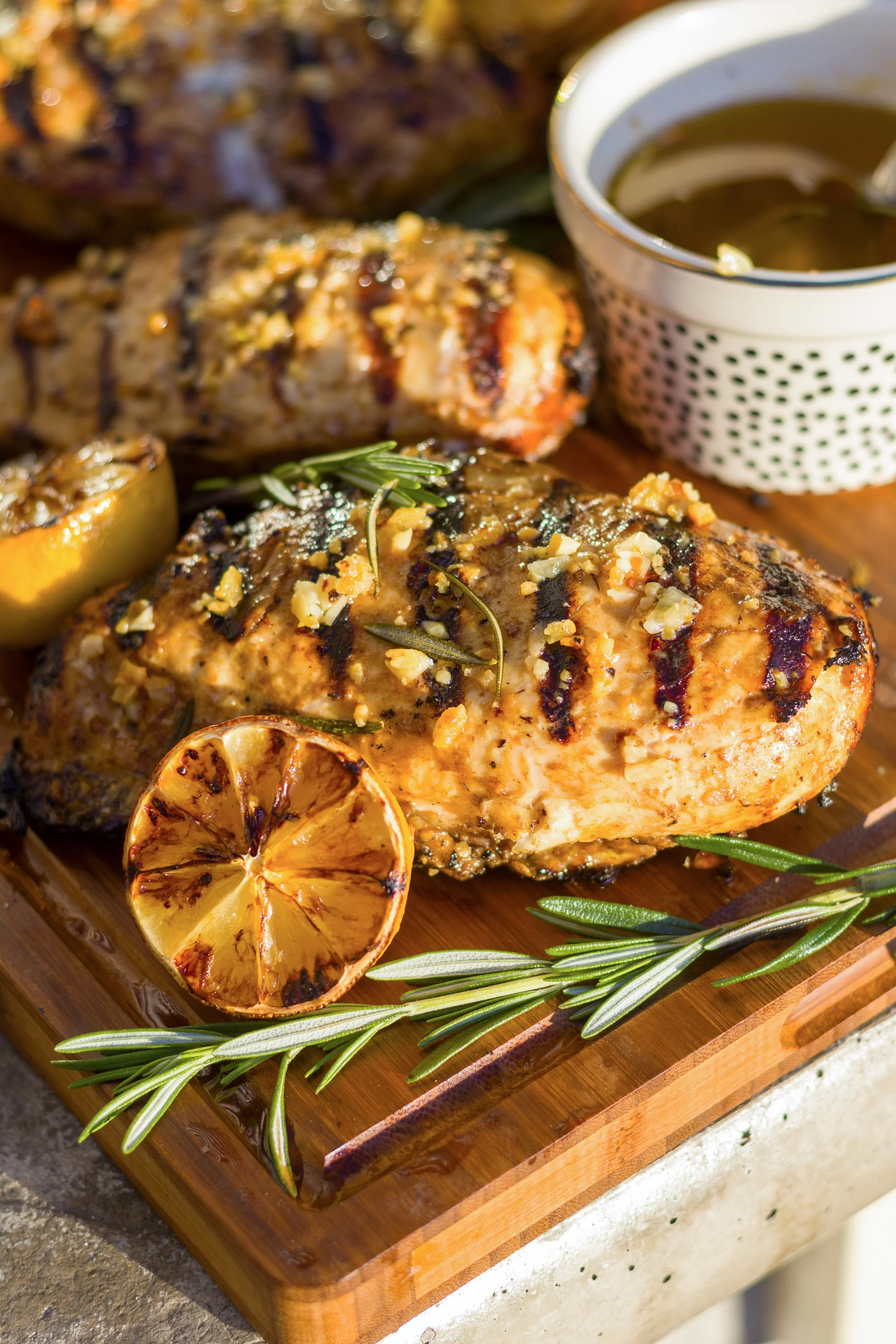 The Best GRILLED CHICKEN w/ Rosemary-Garlic Butter & Charred Green ...