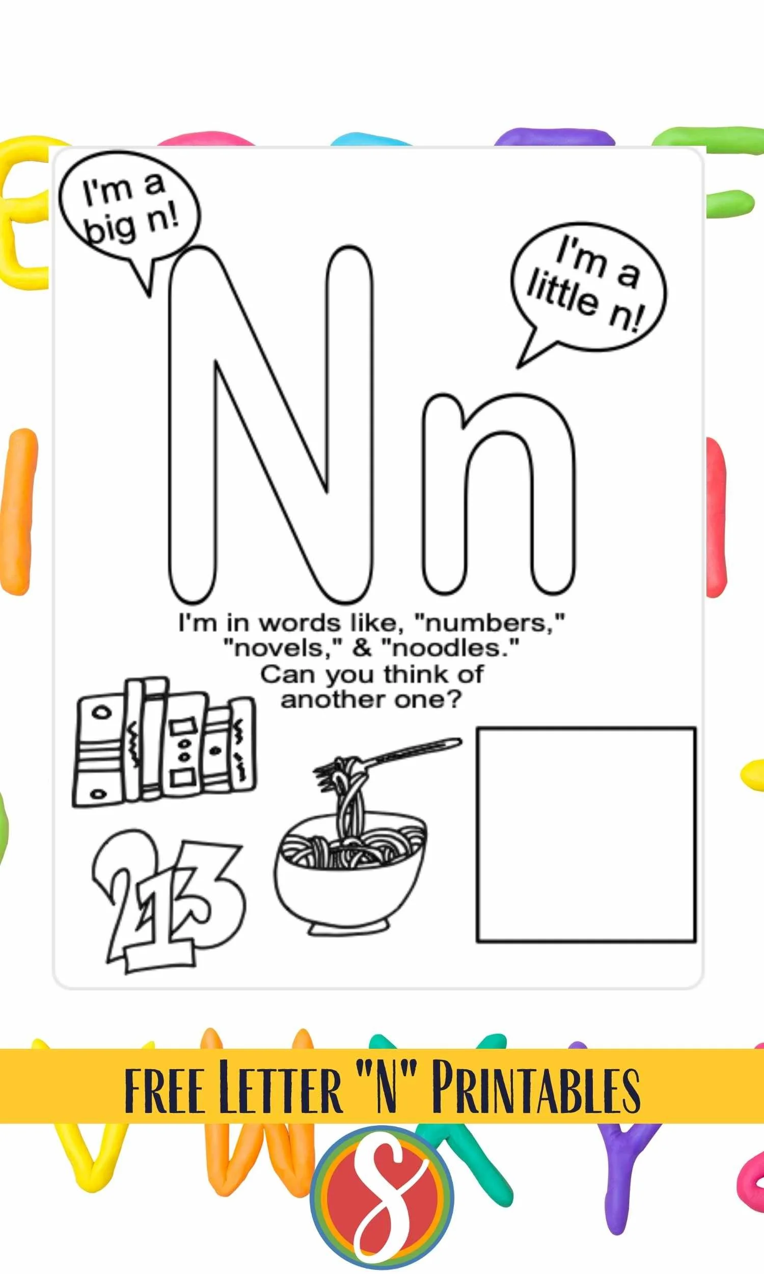 Free Letter N Coloring Pages — Stevie Doodles