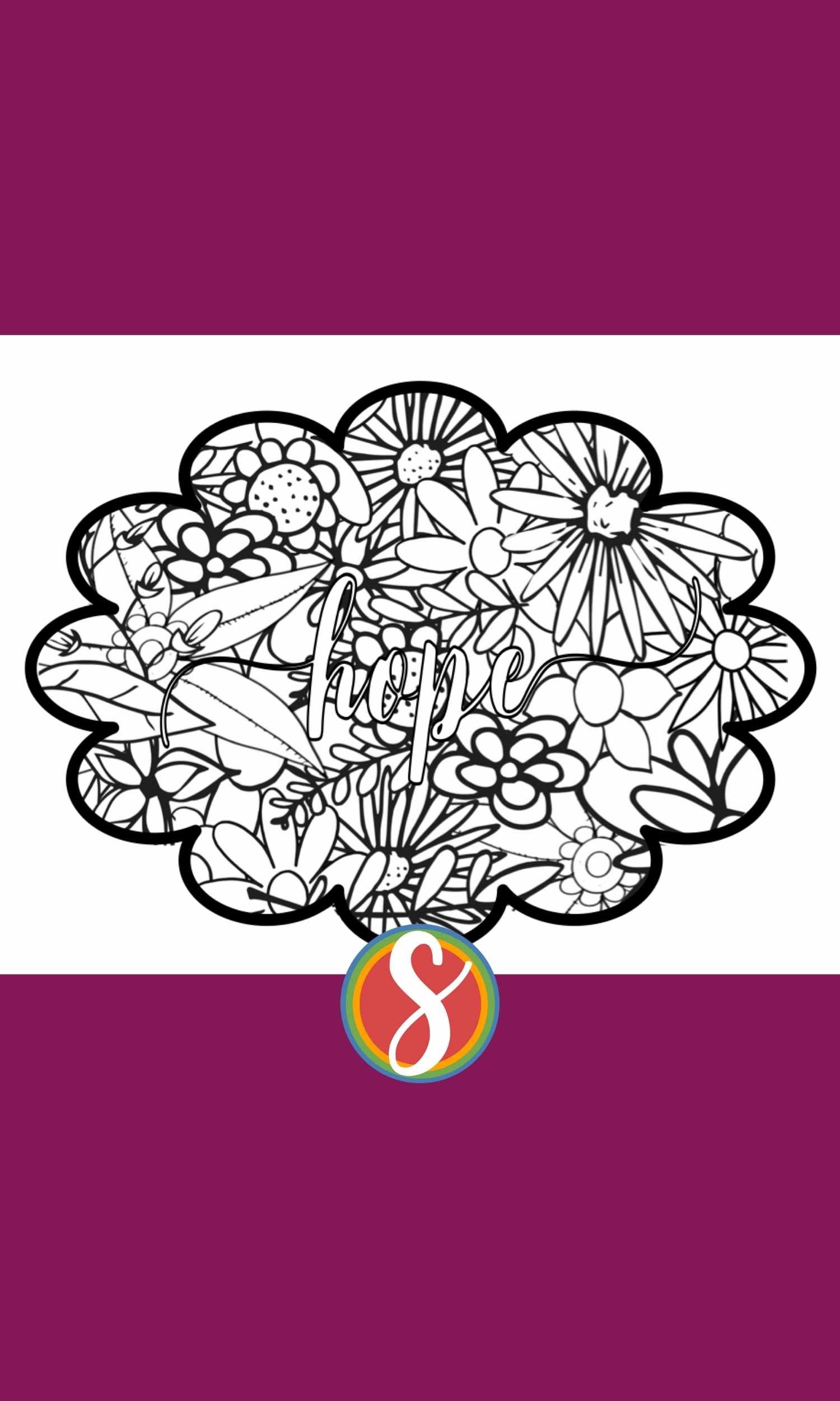 10 Free "HOPE" Coloring Pages — Stevie Doodles